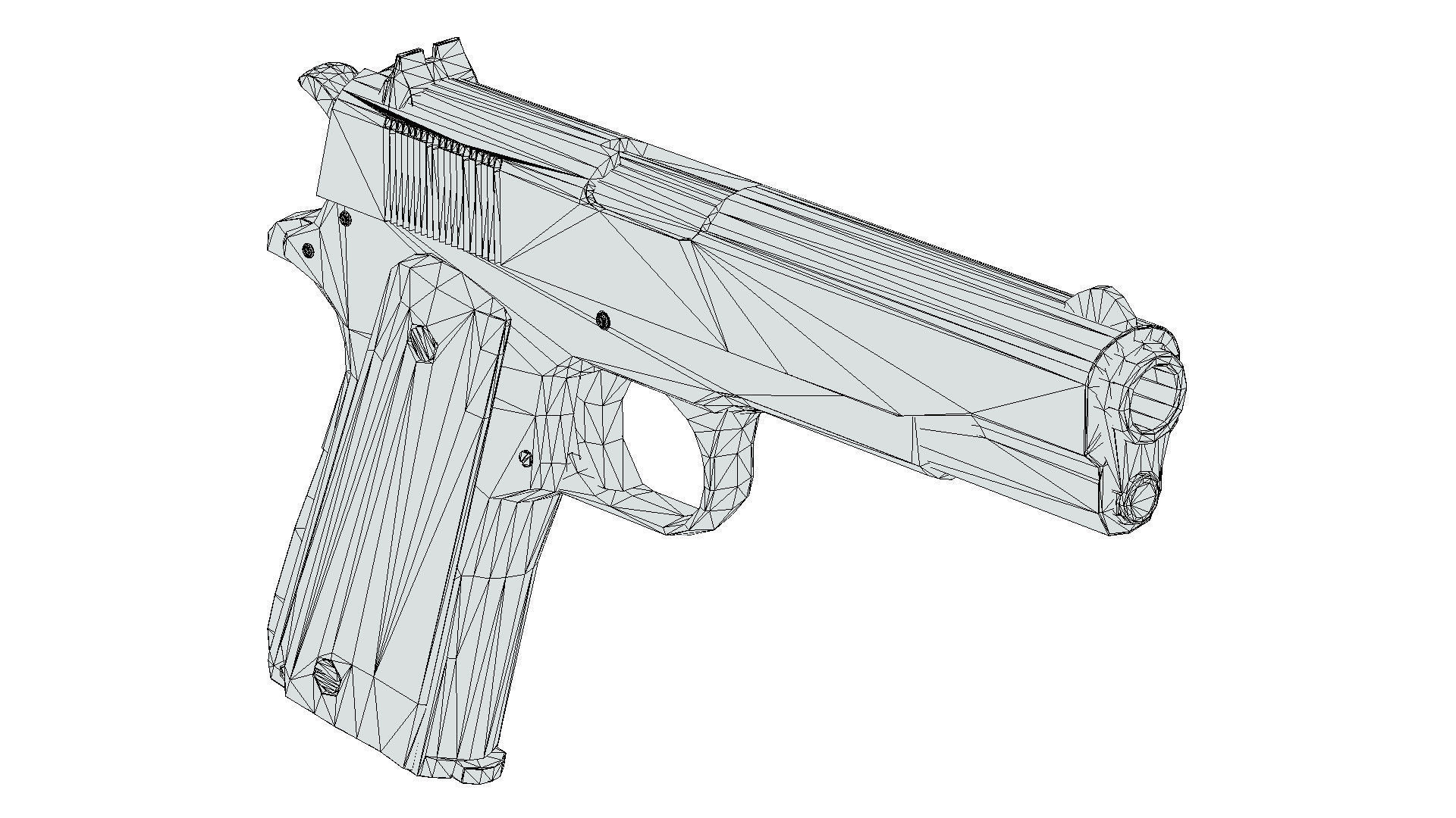Pistol with Engravings free VR / AR / low-poly 3D model | CGTrader