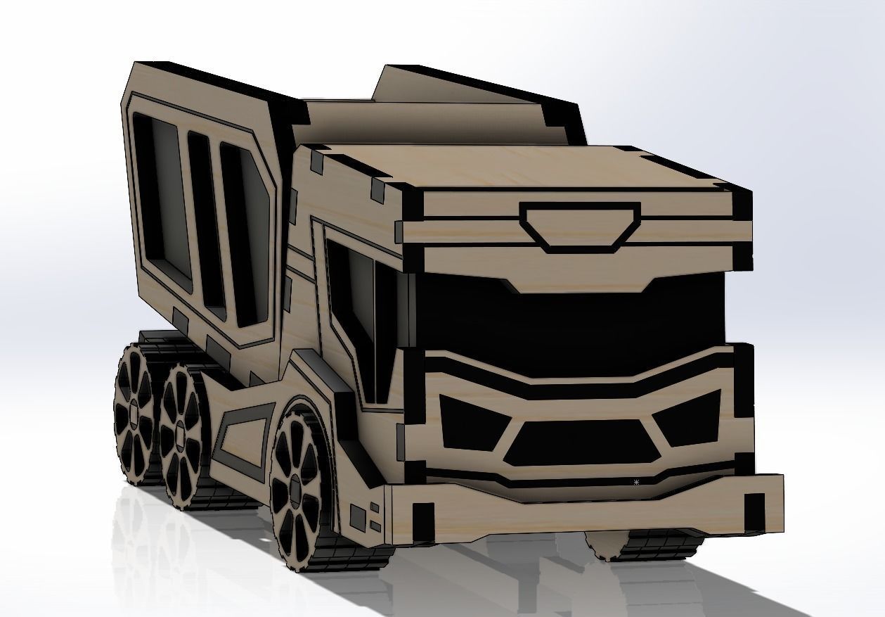 Laser cut truck model 3D model 3D printable | CGTrader