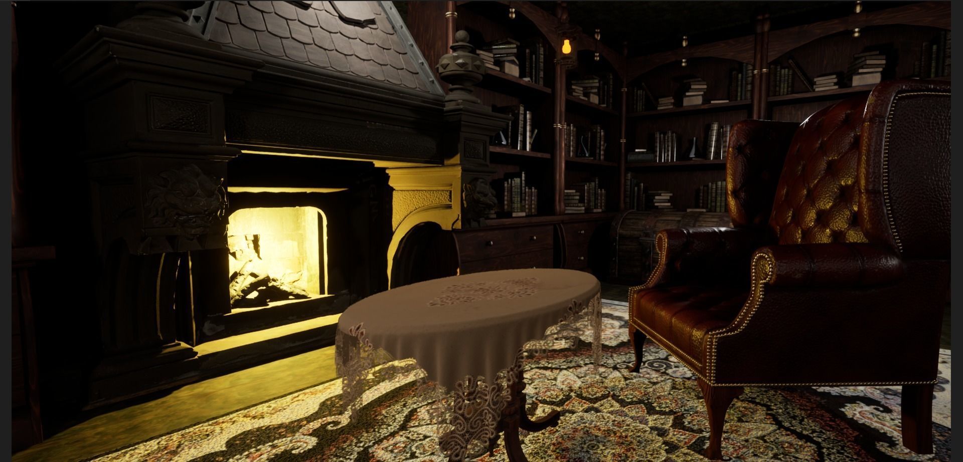 Cozy Library - Unreal Engine free 3D model | CGTrader