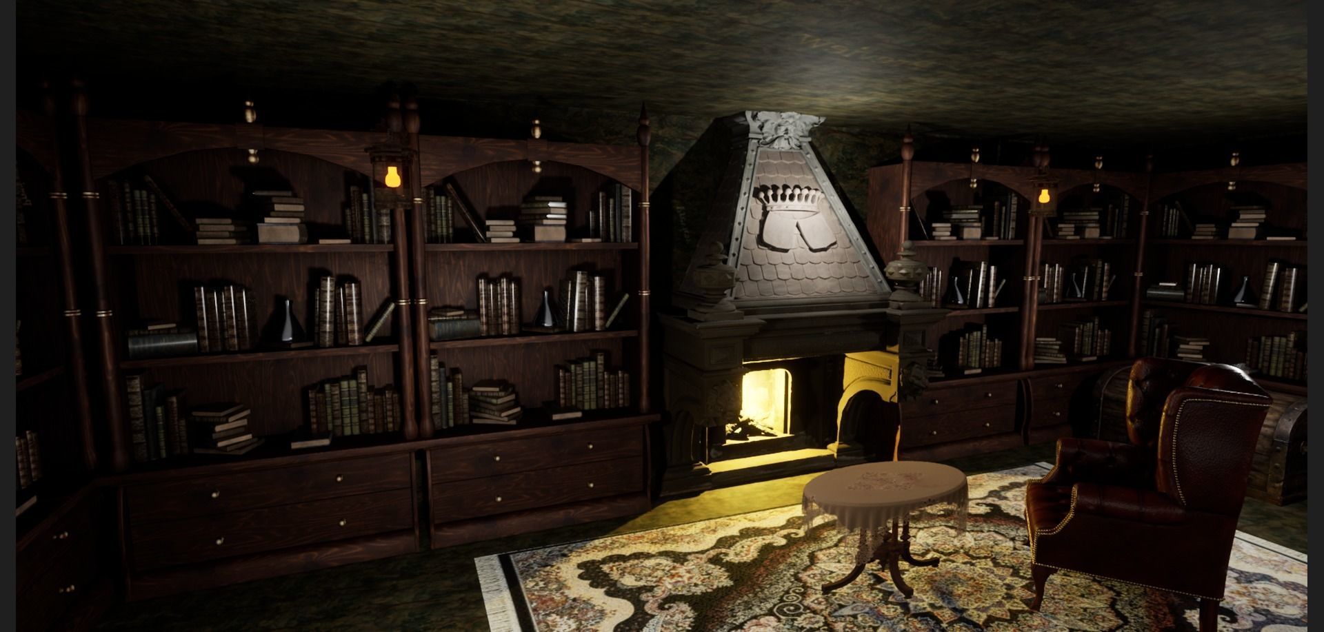 Cozy Library - Unreal Engine free 3D model | CGTrader