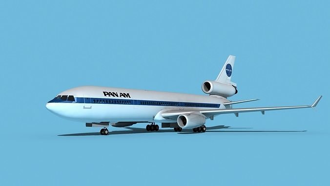 McDonnell Douglas MD-11 Pan Am 3D model rigged | CGTrader