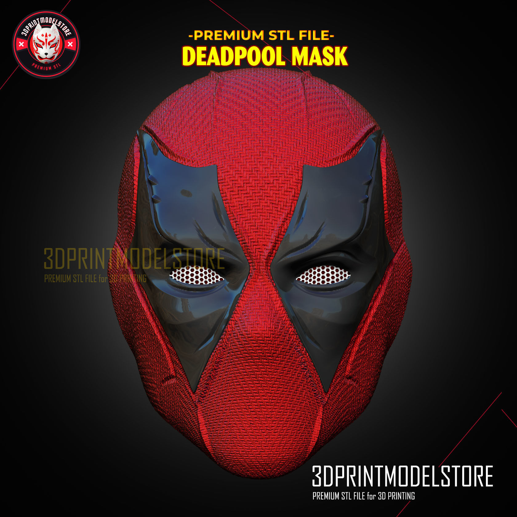 Marvel Deadpool Mask - Props Cosplay Helmet 3D model 3D printable ...