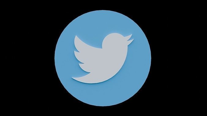 3d Twitter logo free 3D model | CGTrader