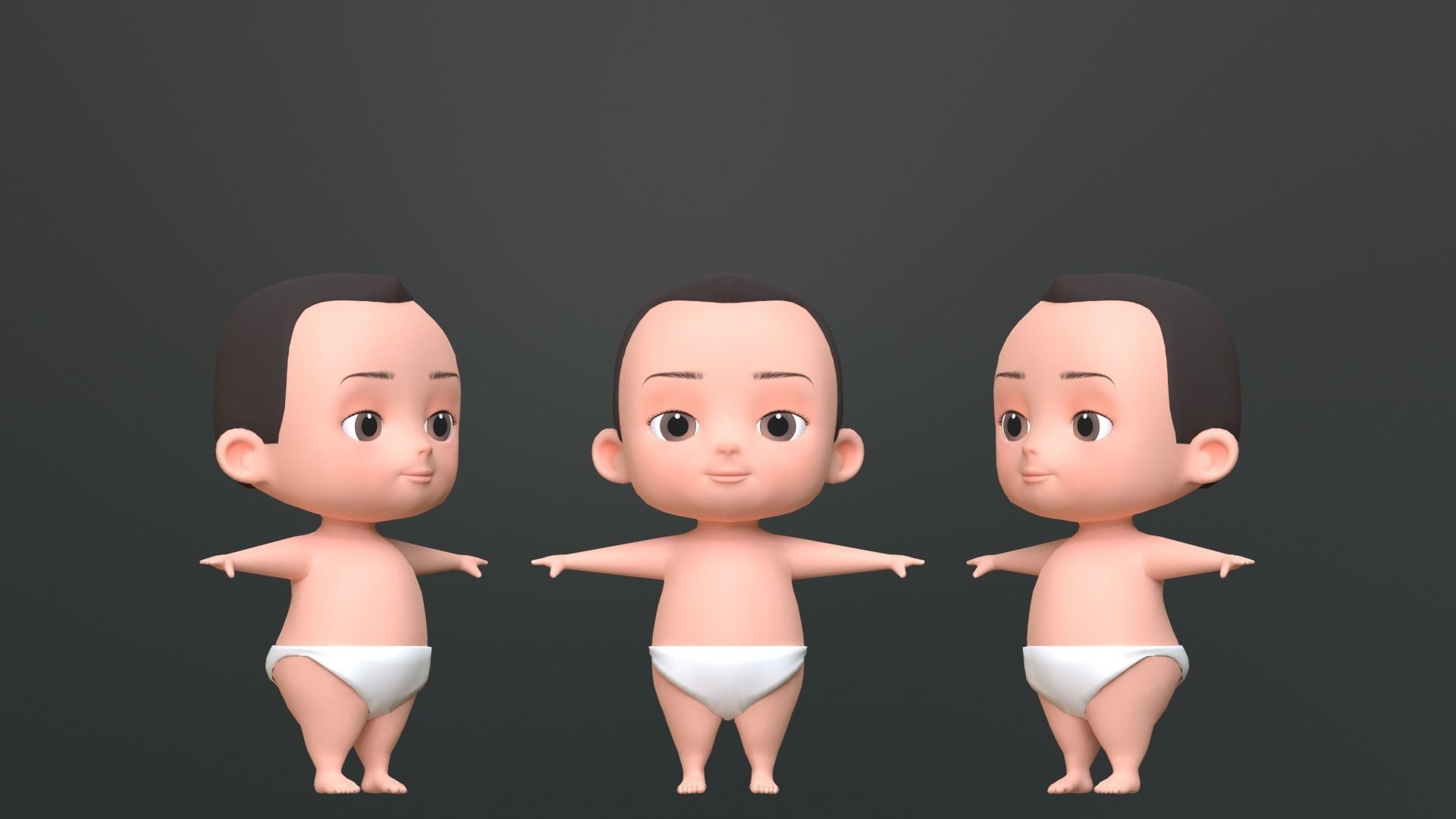 3D model Cartoon Baby Character VR / AR / low-poly | CGTrader