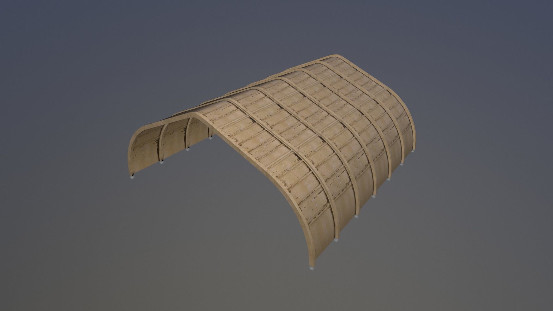 3D model Military Airport Shed - simple aircraft hangar - desert 3D ...