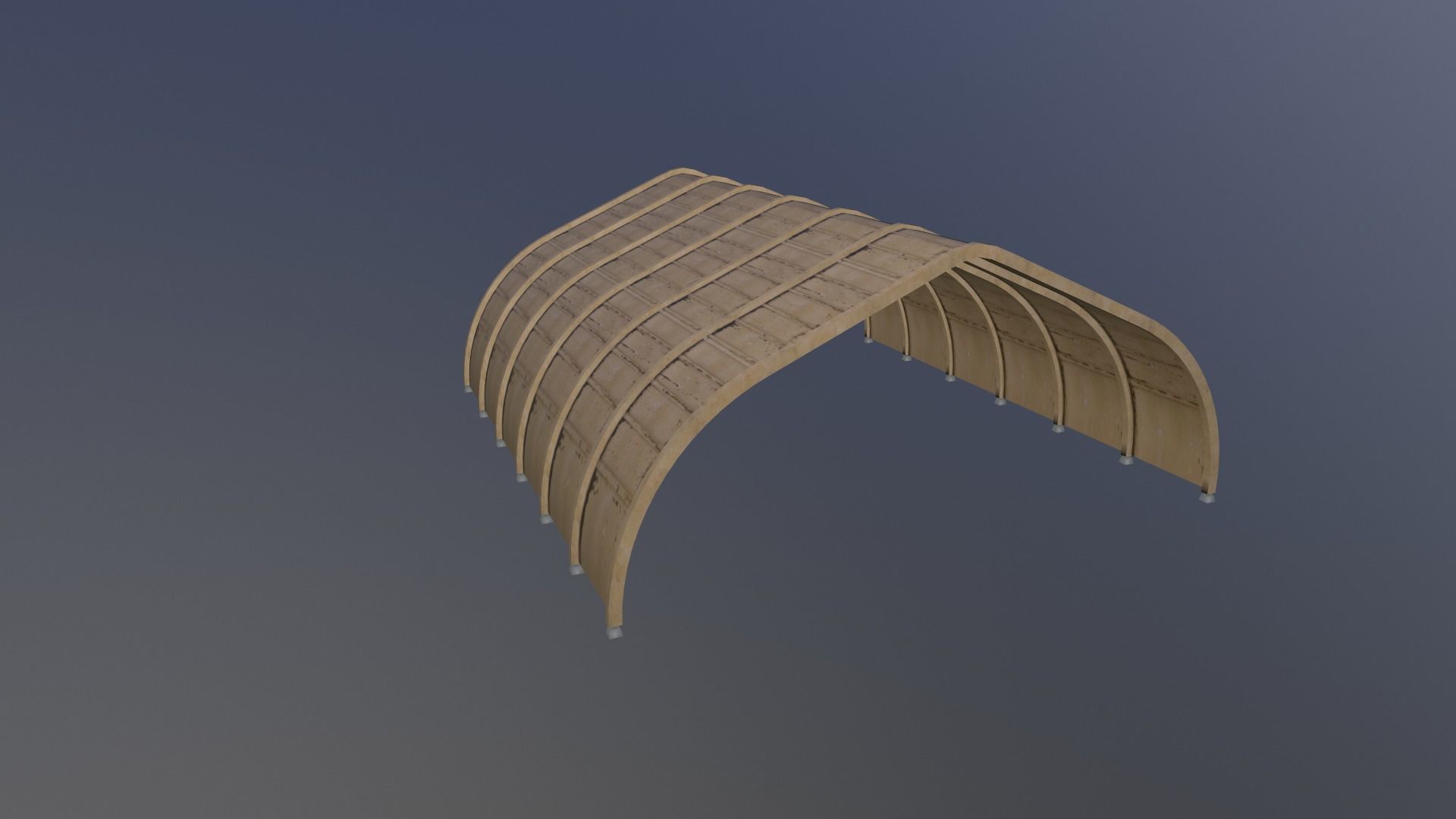 3D model Military Airport Shed - simple aircraft hangar - desert 3D ...