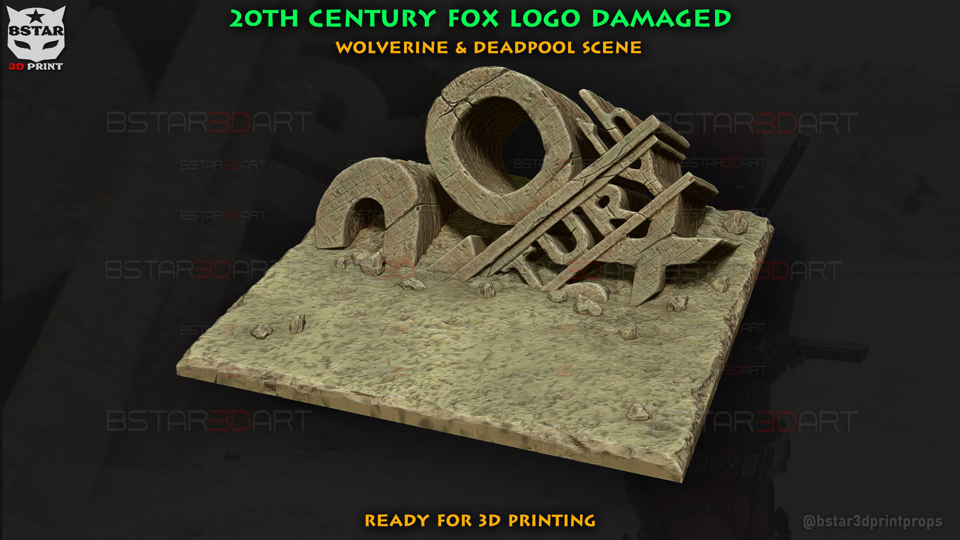 20th Century Fox Logo Damaged Base - Deadpool n Wolverine scene 3D ...