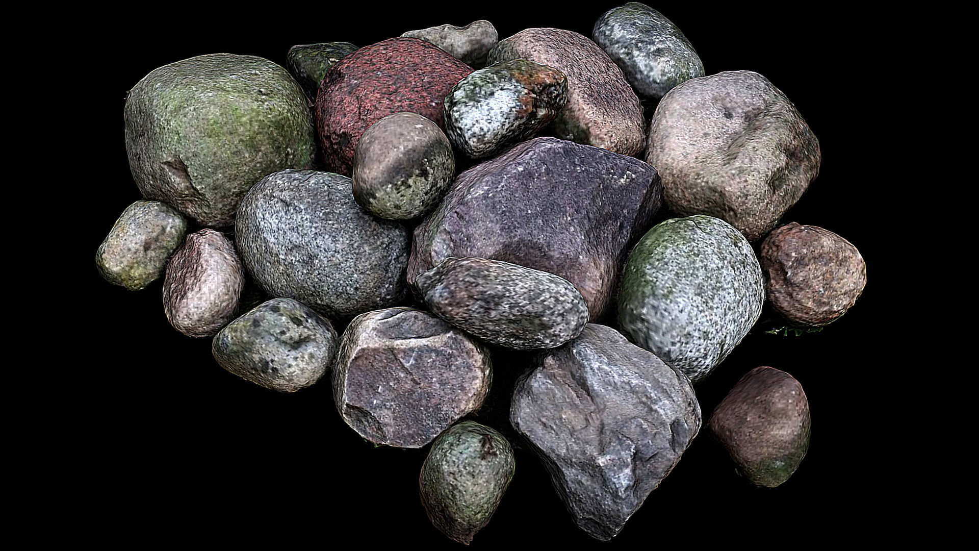 stones field pebbles photogrammetry FREE free VR / AR / low-poly 3D ...