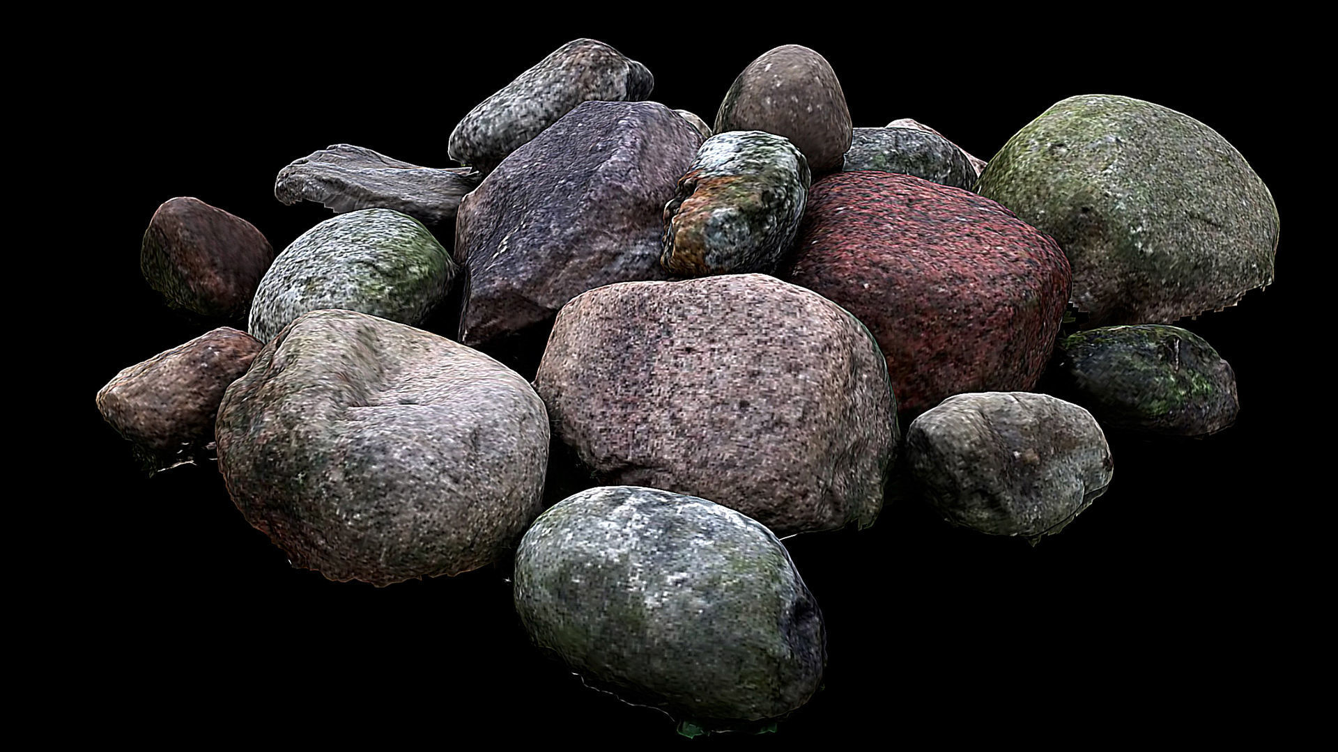 stones field pebbles photogrammetry FREE free VR / AR / low-poly 3D ...