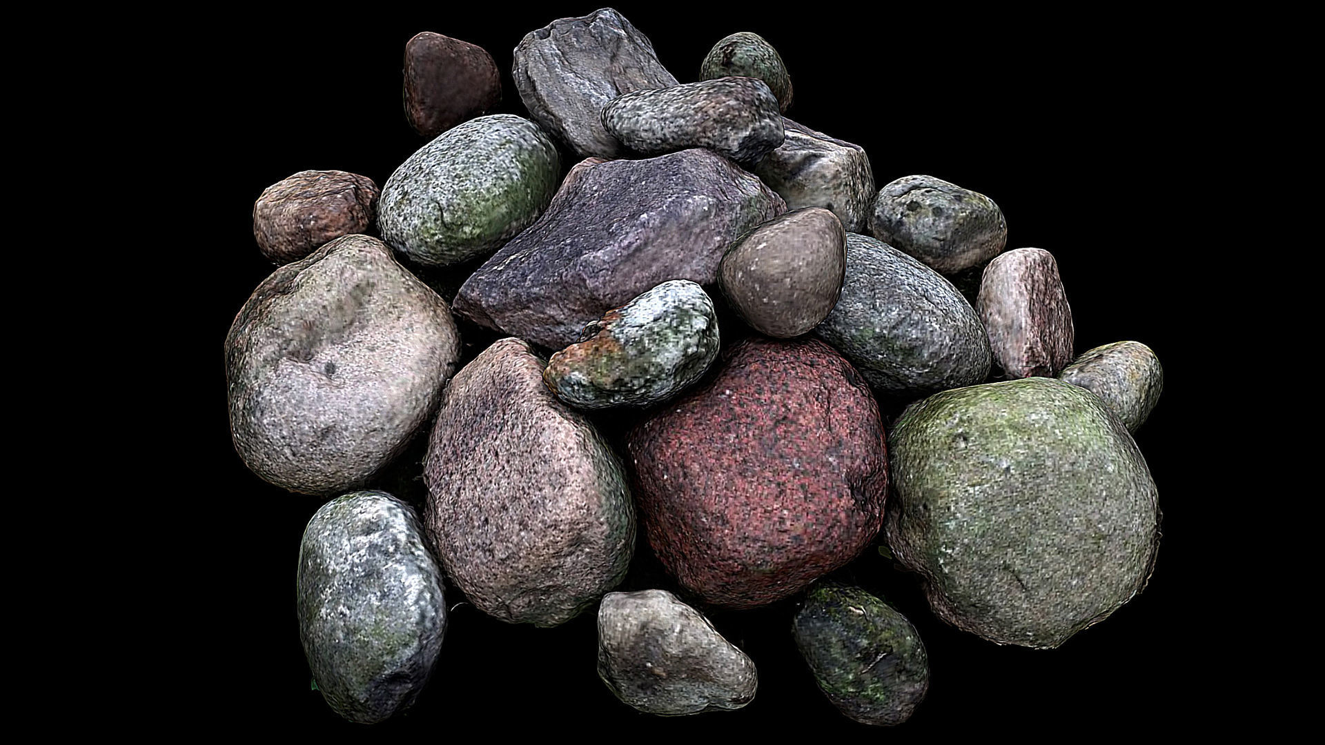 stones field pebbles photogrammetry FREE free VR / AR / low-poly 3D ...