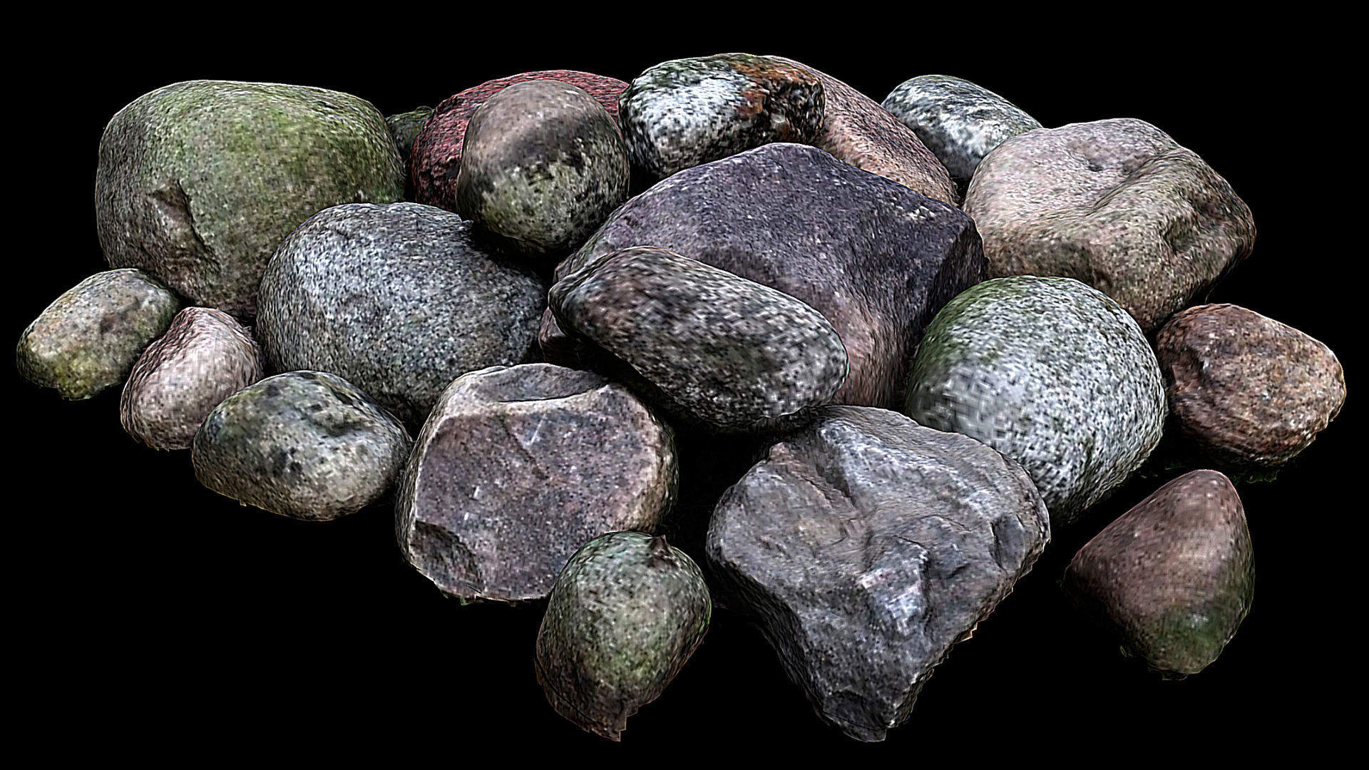stones field pebbles photogrammetry FREE free VR / AR / low-poly 3D ...