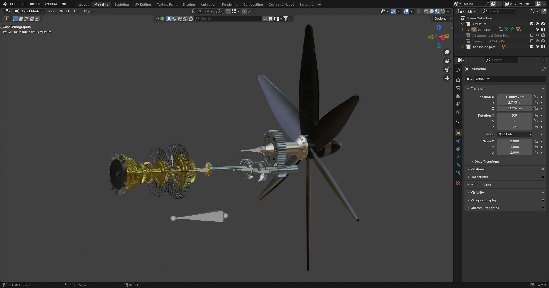 3D model Realistic Engine - Turboprop VR / AR / low-poly rigged ...
