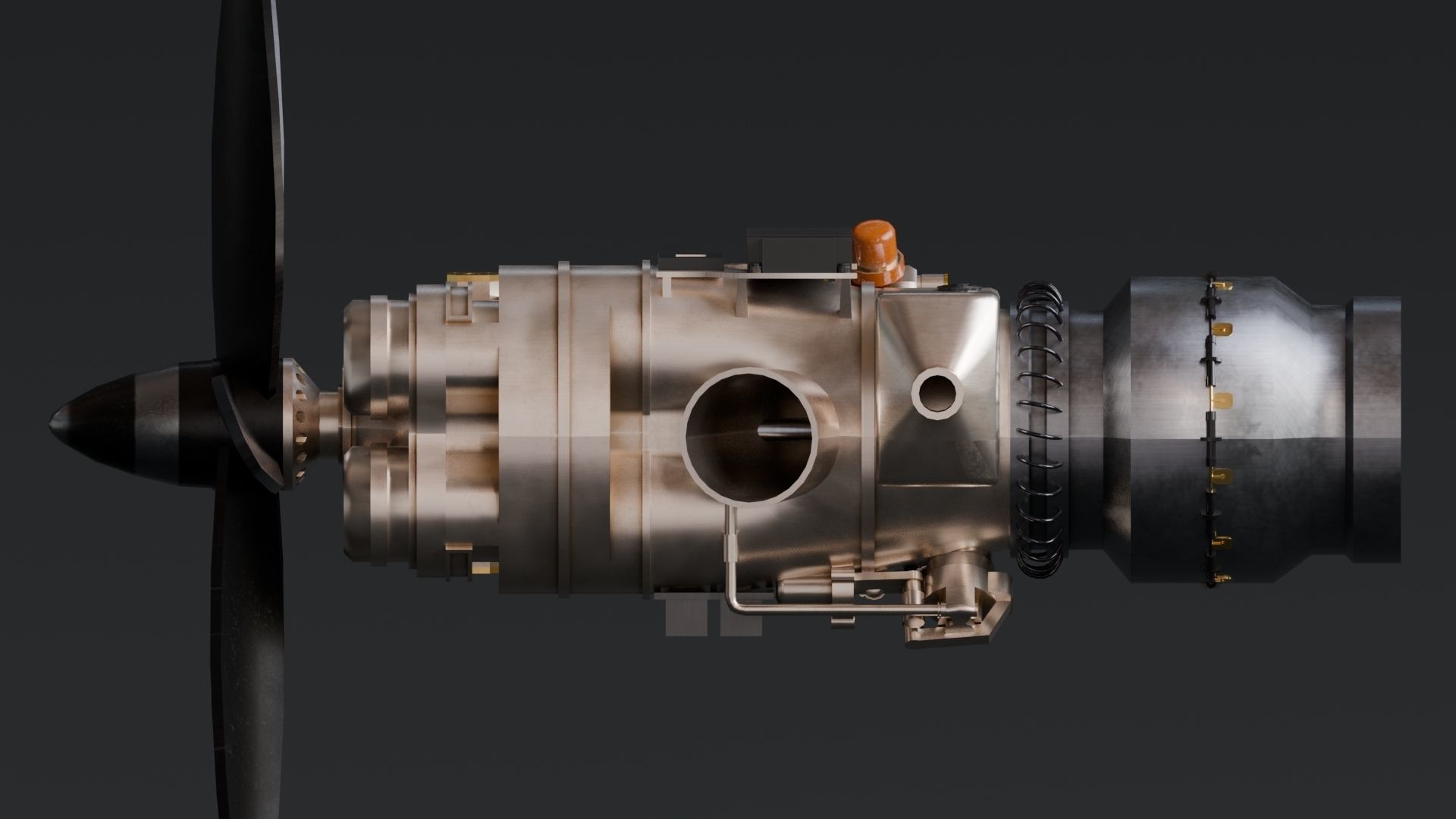 3D model Realistic Engine - Turboprop VR / AR / low-poly rigged ...