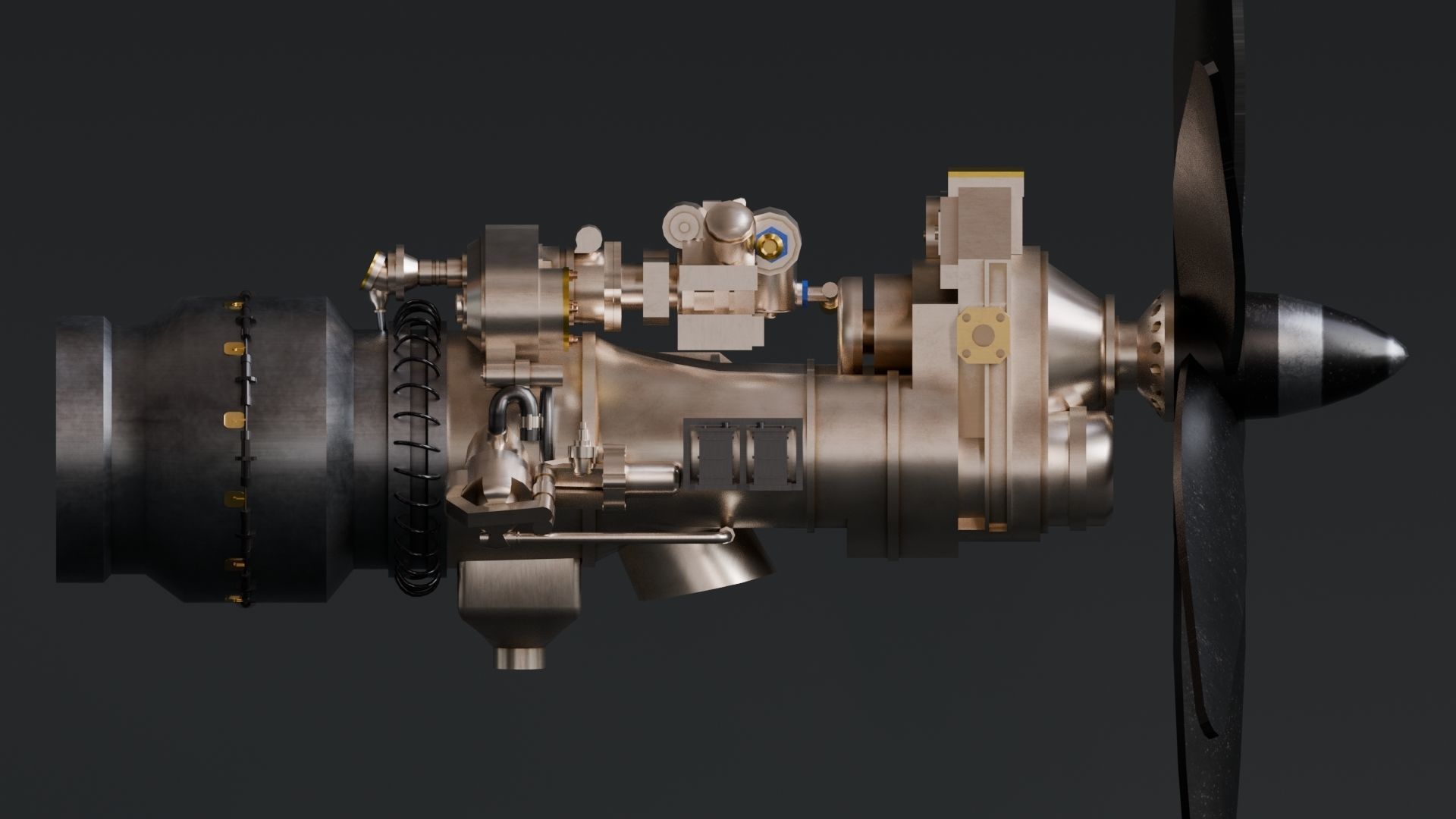 3D model Realistic Engine - Turboprop VR / AR / low-poly rigged ...