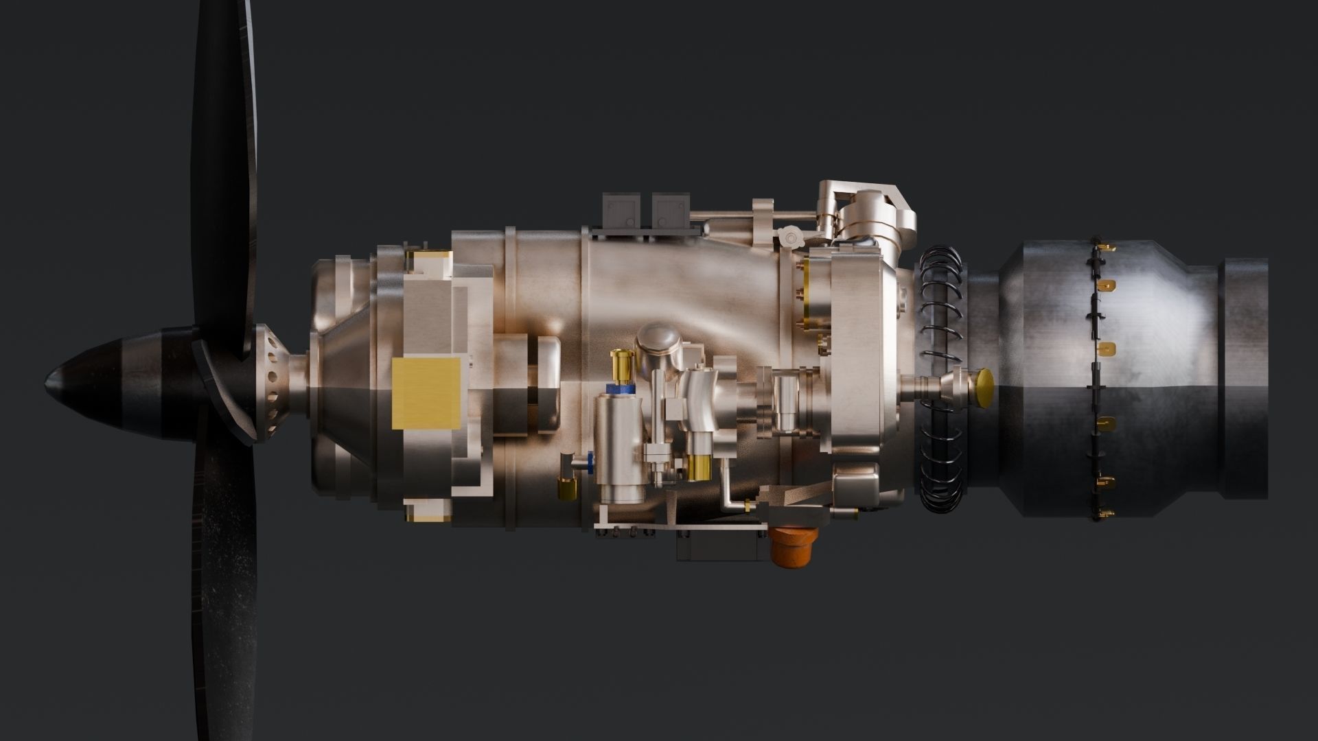 3D model Realistic Engine - Turboprop VR / AR / low-poly rigged ...
