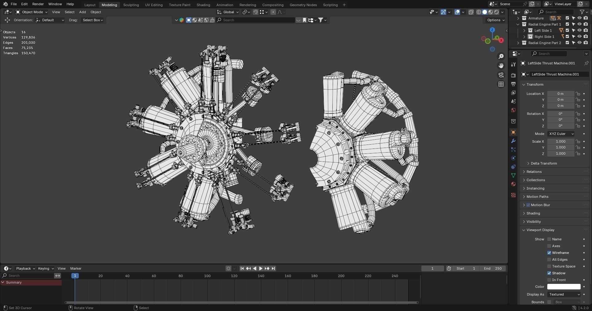 3D model Realistic Engine - Radial Engine VR / AR / low-poly rigged ...