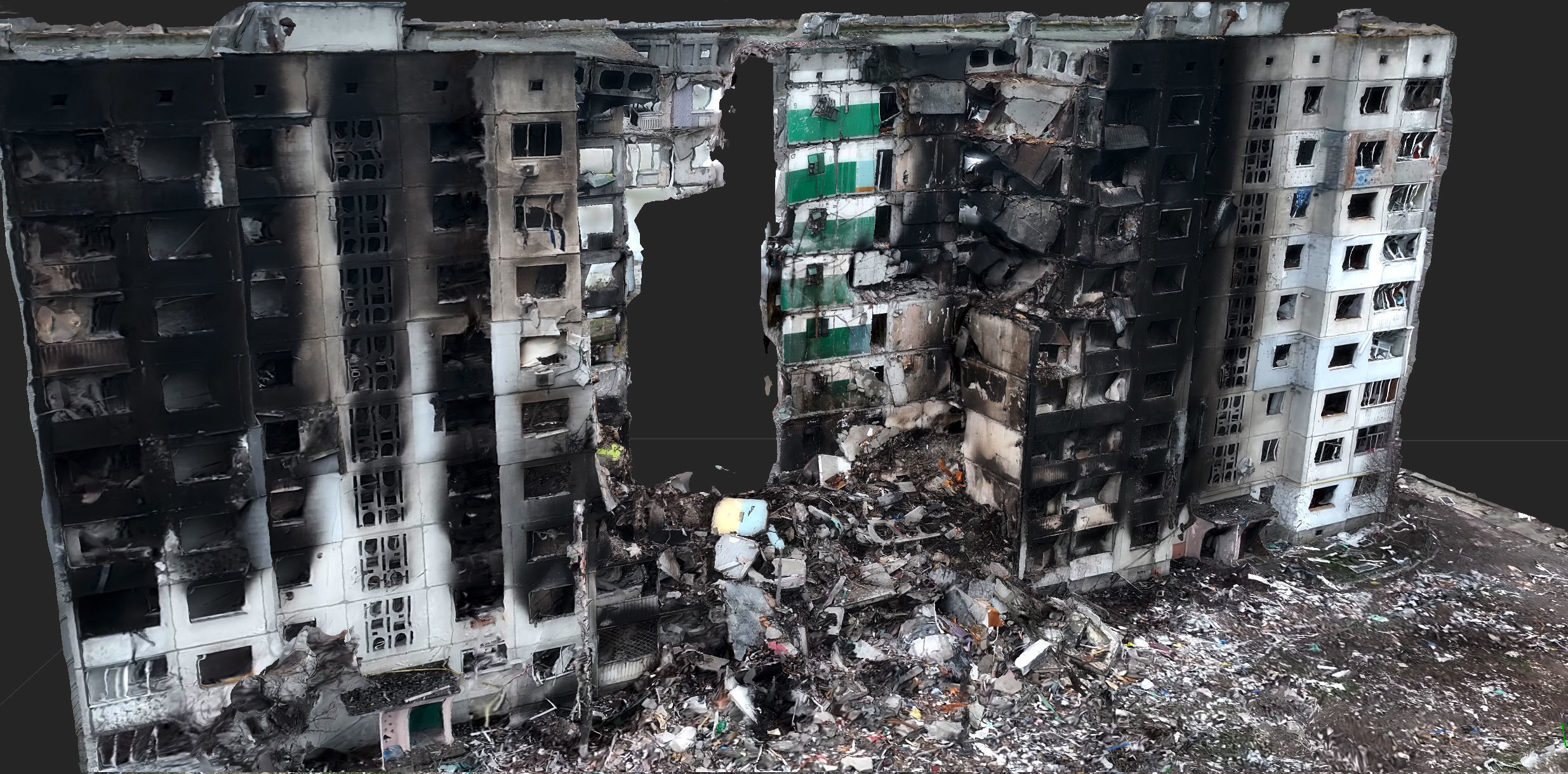 ukraine war house destroyed drone scan FREE free VR / AR / low-poly 3D ...