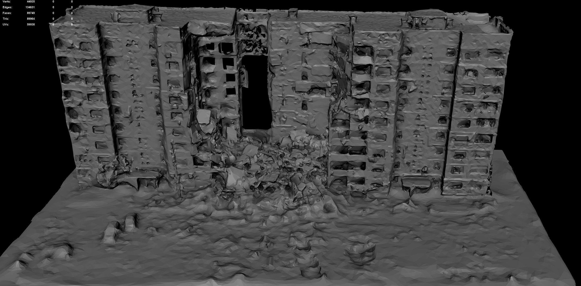 ukraine war house destroyed drone scan FREE free VR / AR / low-poly 3D ...