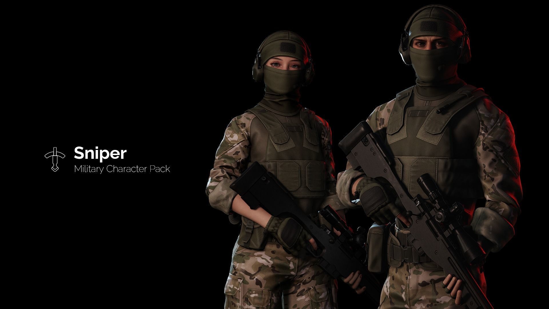 3D model Rapid Fire Military Character - Sniper VR / AR / low-poly ...