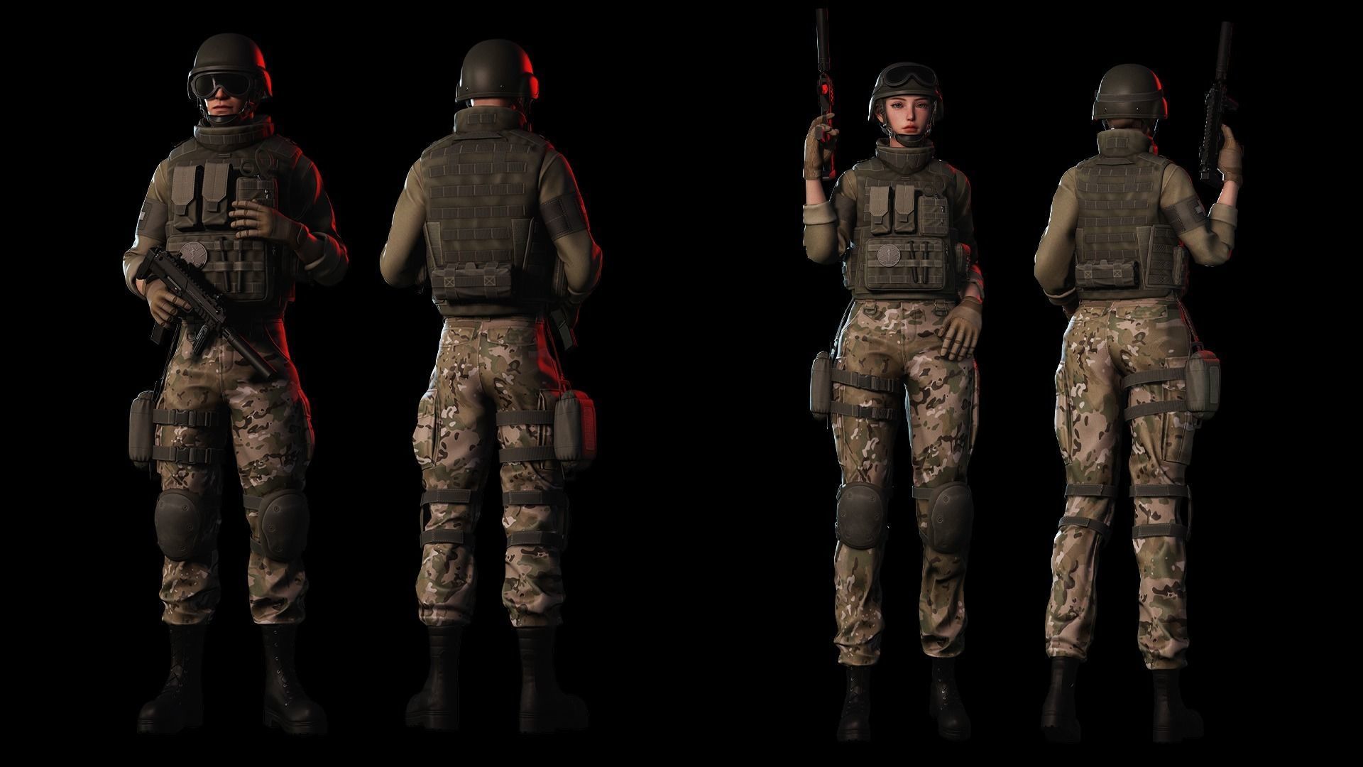 Rapid Fire Military Collection - Modular Army Characters VR / AR / low ...