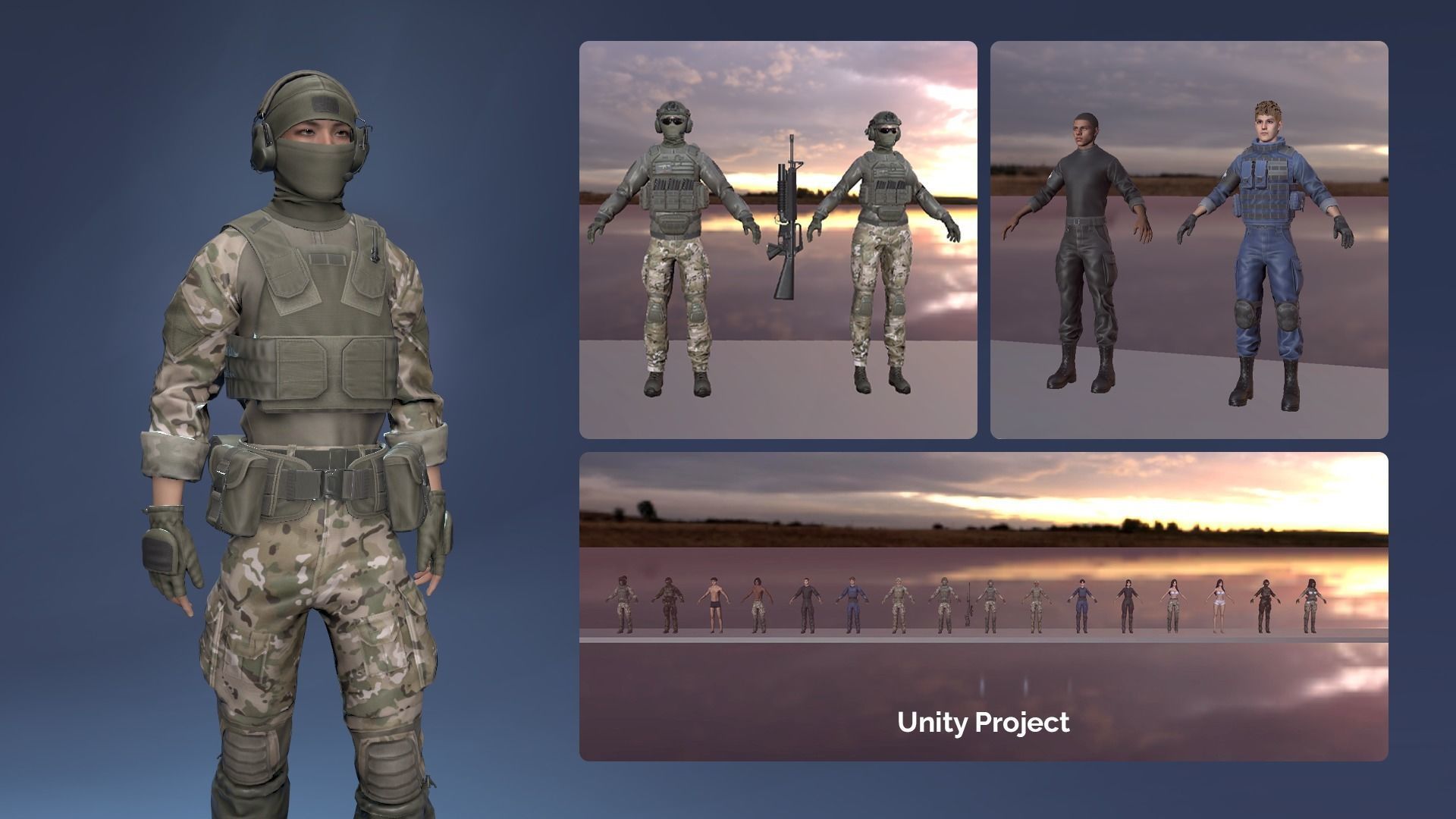 Rapid Fire Military Collection - Modular Army Characters VR / AR / low ...