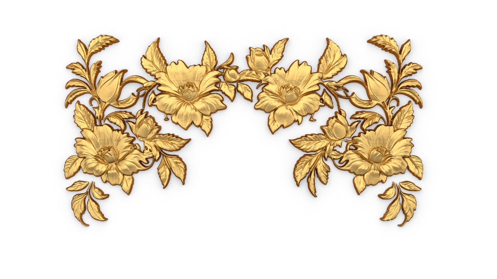 decor set wall panel flowers relief mural CNC 09 3D model 3D printable ...