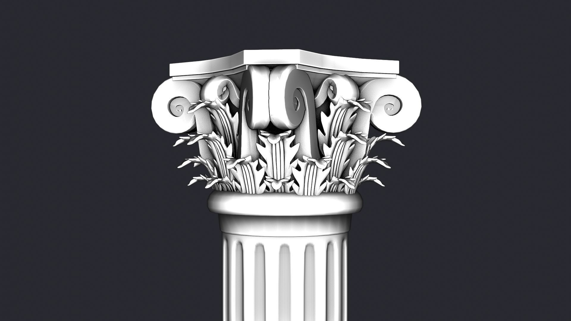 3D model Ancient Greek Corinthian Pillar VR / AR / low-poly | CGTrader