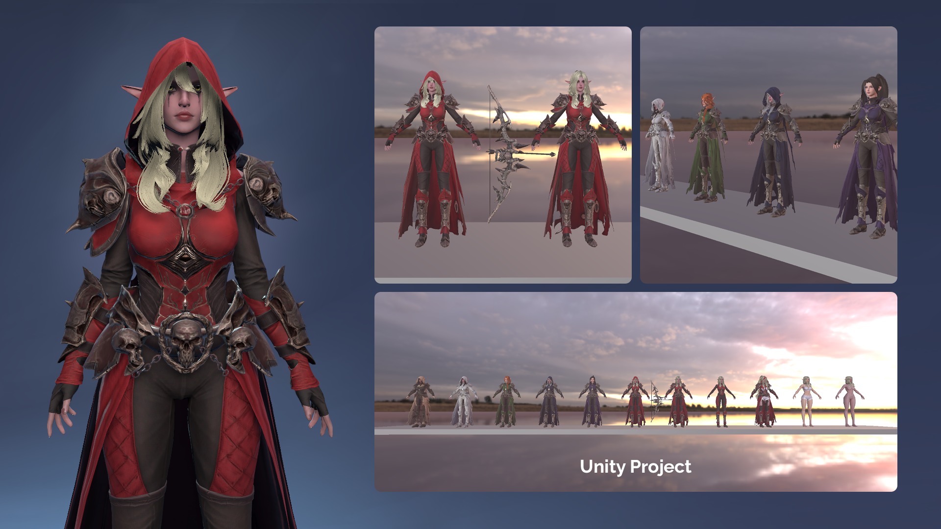 3D model Death Archer Girl Morgana - Game Ready VR / AR / low-poly ...