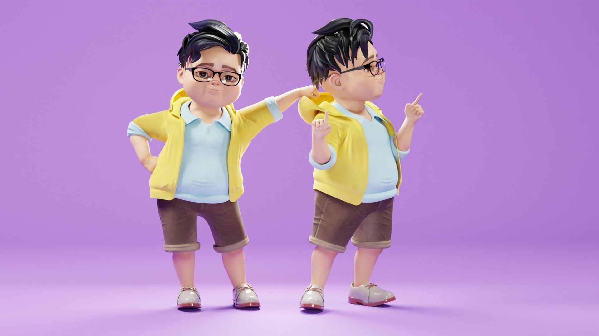 Cartoon Fat Boy Rigged 3D model animated rigged | CGTrader