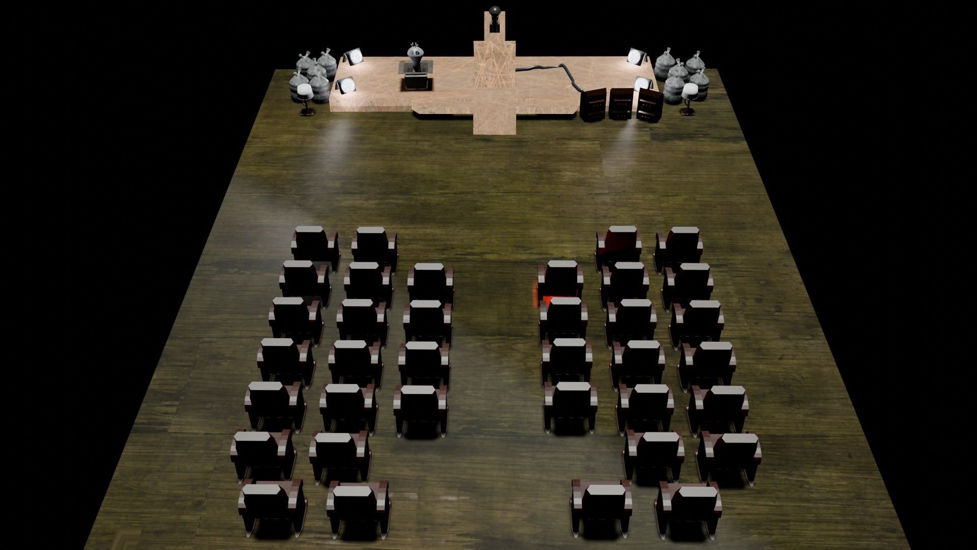 3D model Scary horror theater scene VR / AR / low-poly | CGTrader