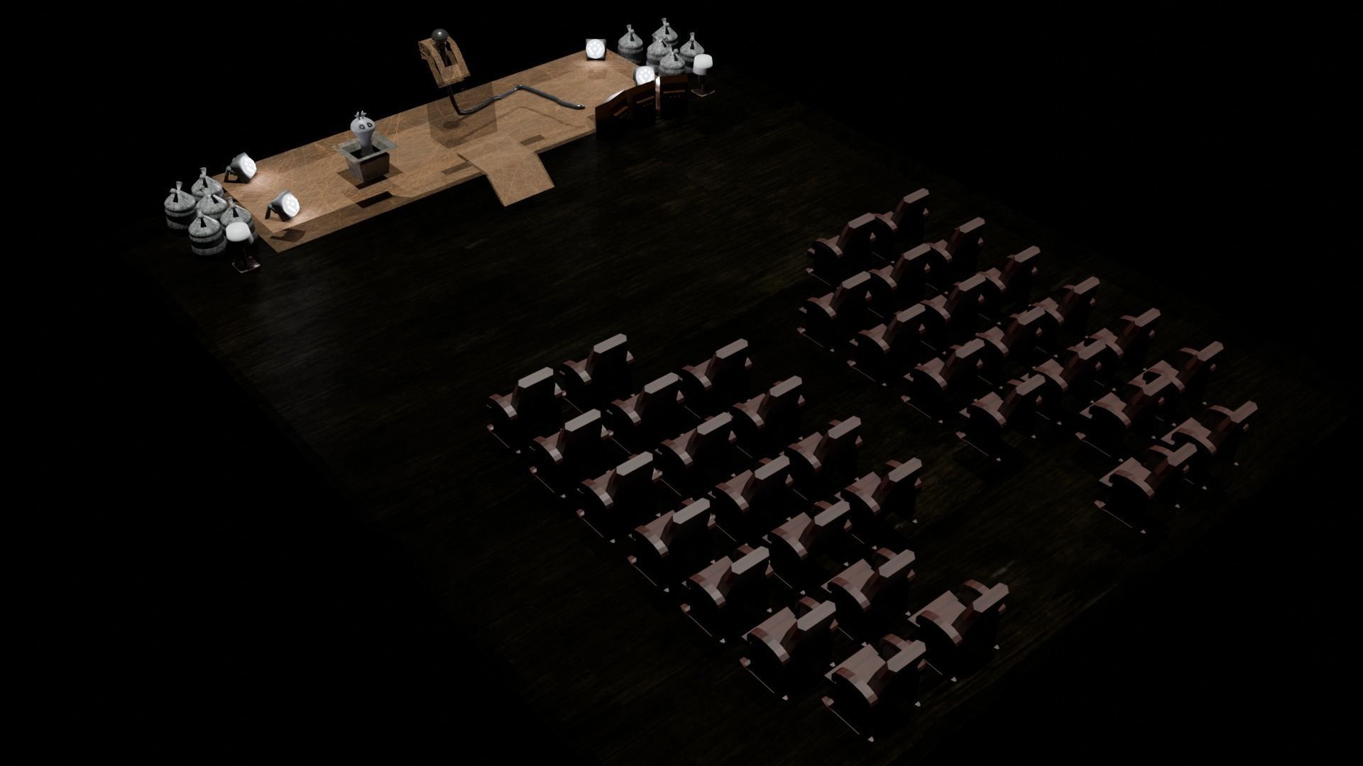 3D model Scary horror theater scene VR / AR / low-poly | CGTrader