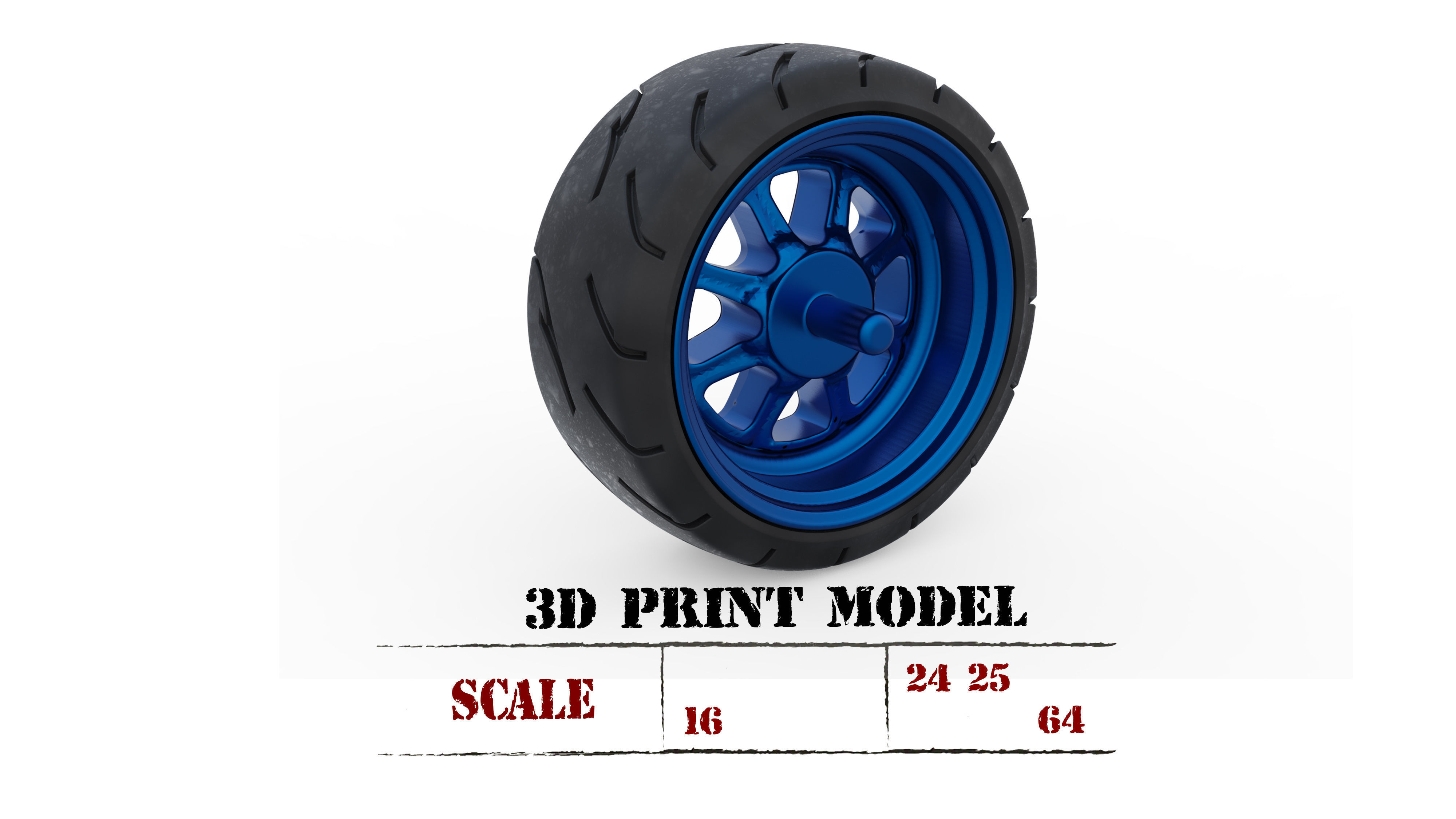 STL file 3d printing Tire Rims Wheel set for scale model cars 3D model ...
