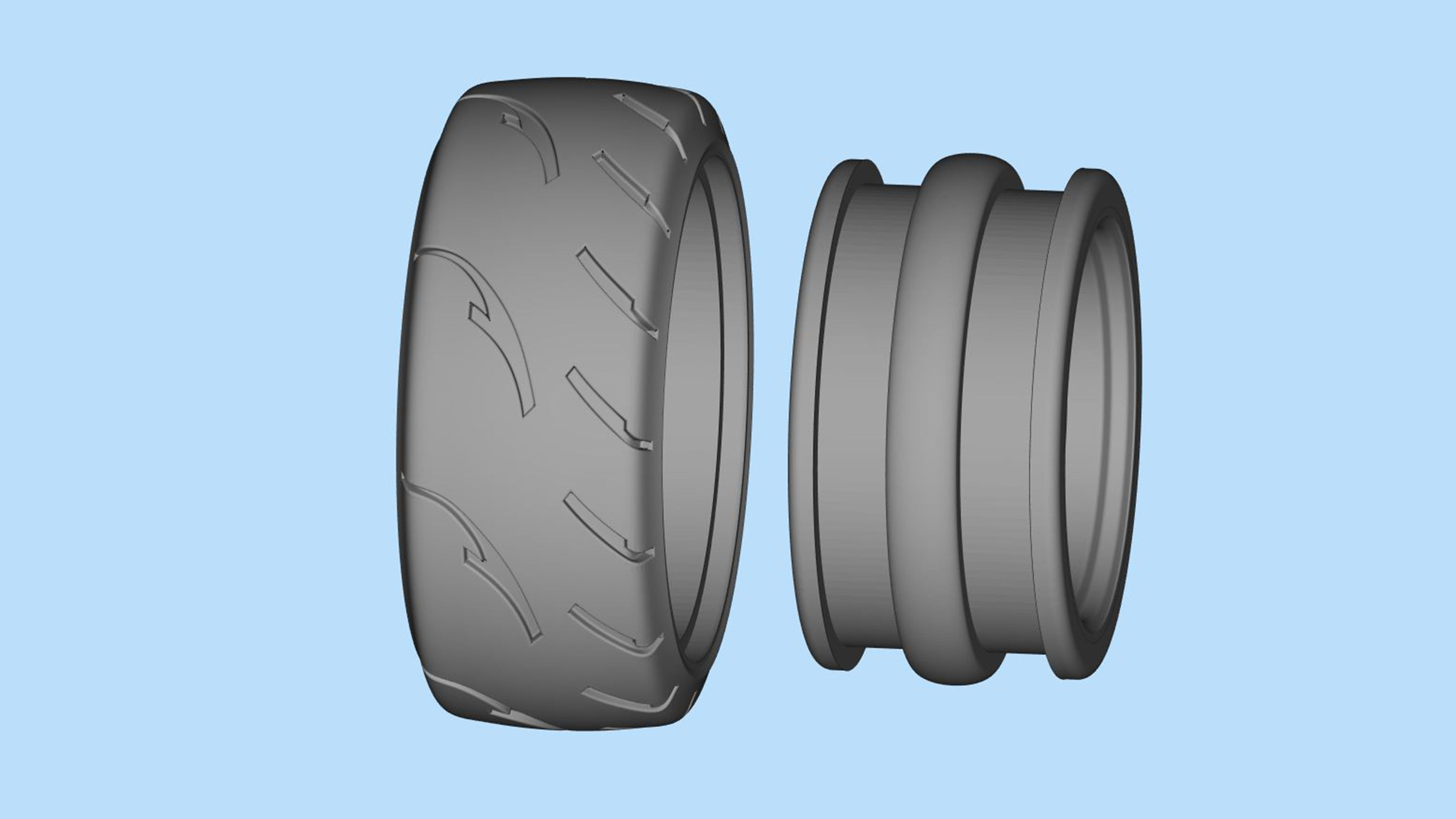 STL file 3d printing Tire Rims Wheel set for scale model cars 3D model ...