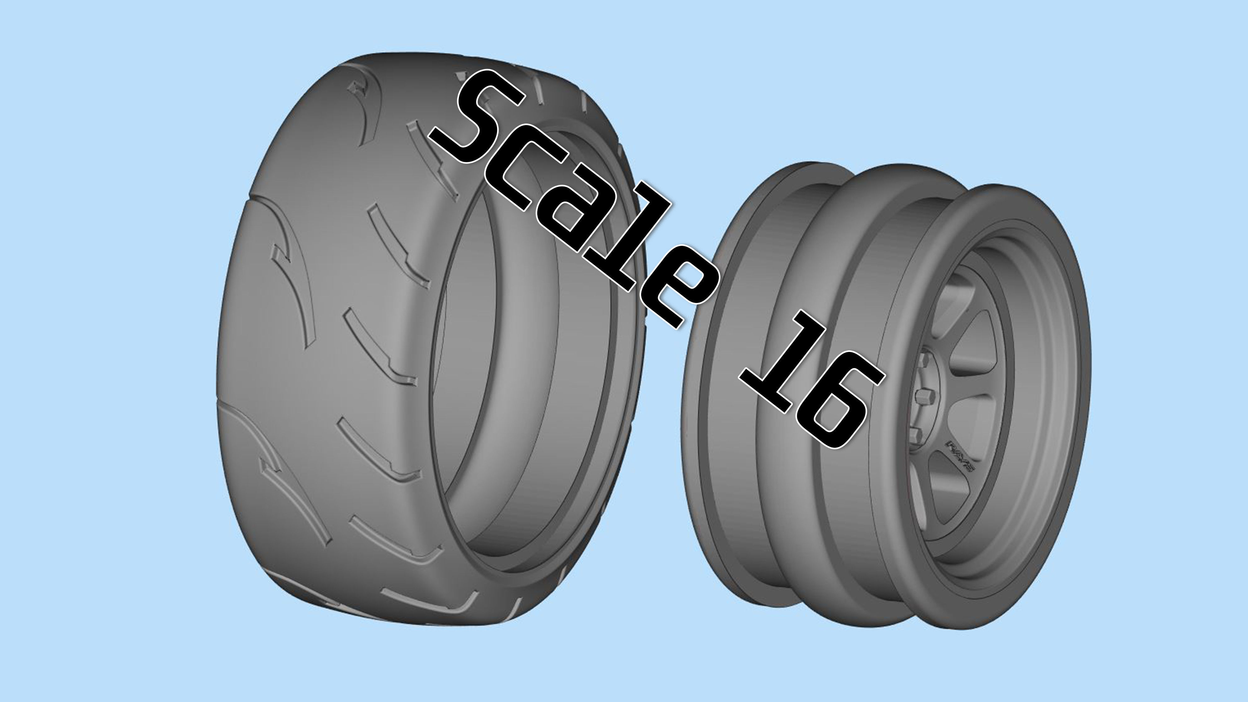 STL file 3d printing Tire Rims Wheel set for scale model cars 3D model ...