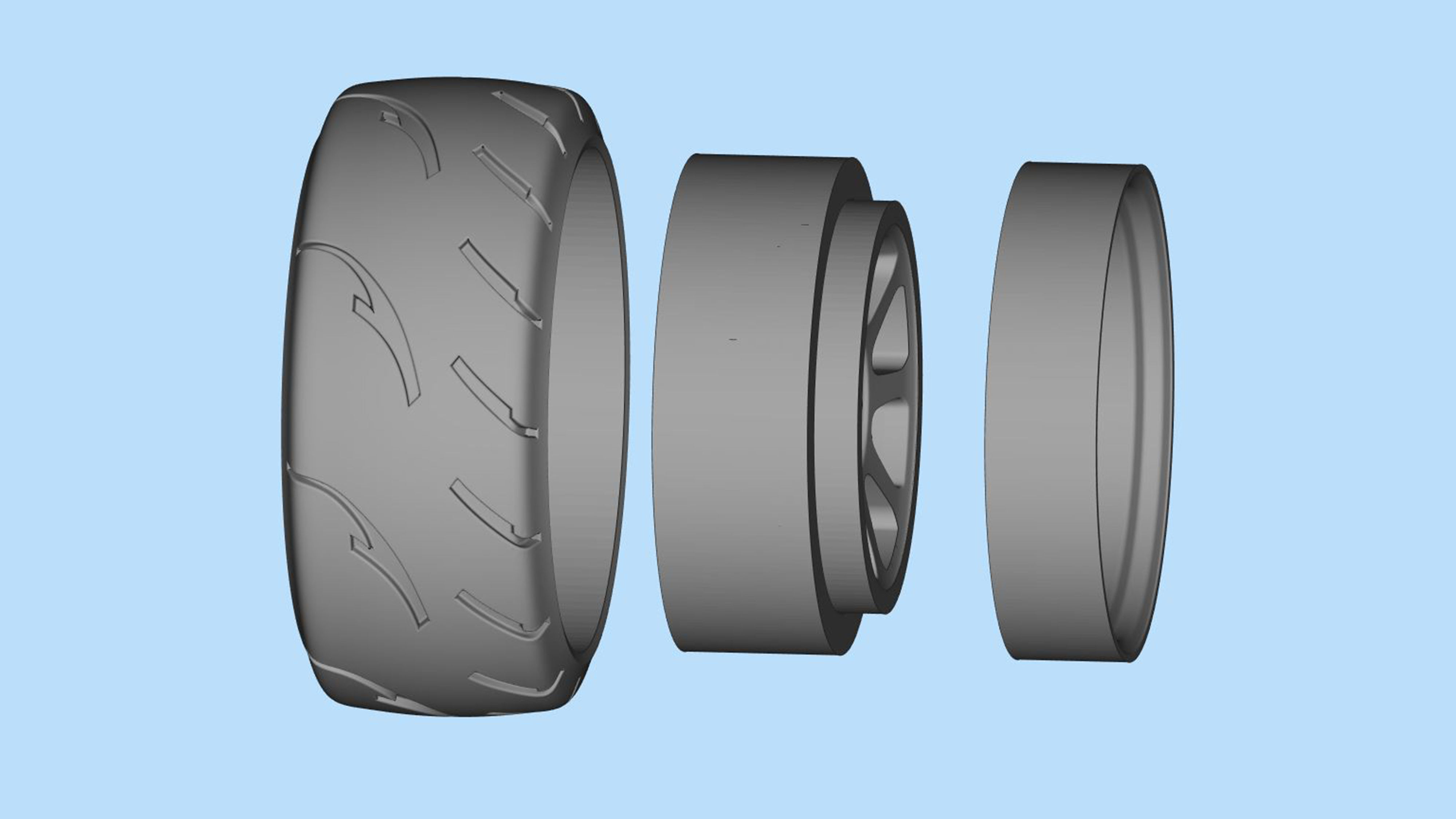 STL file 3d printing Tire Rims Wheel set for scale model cars 3D model ...