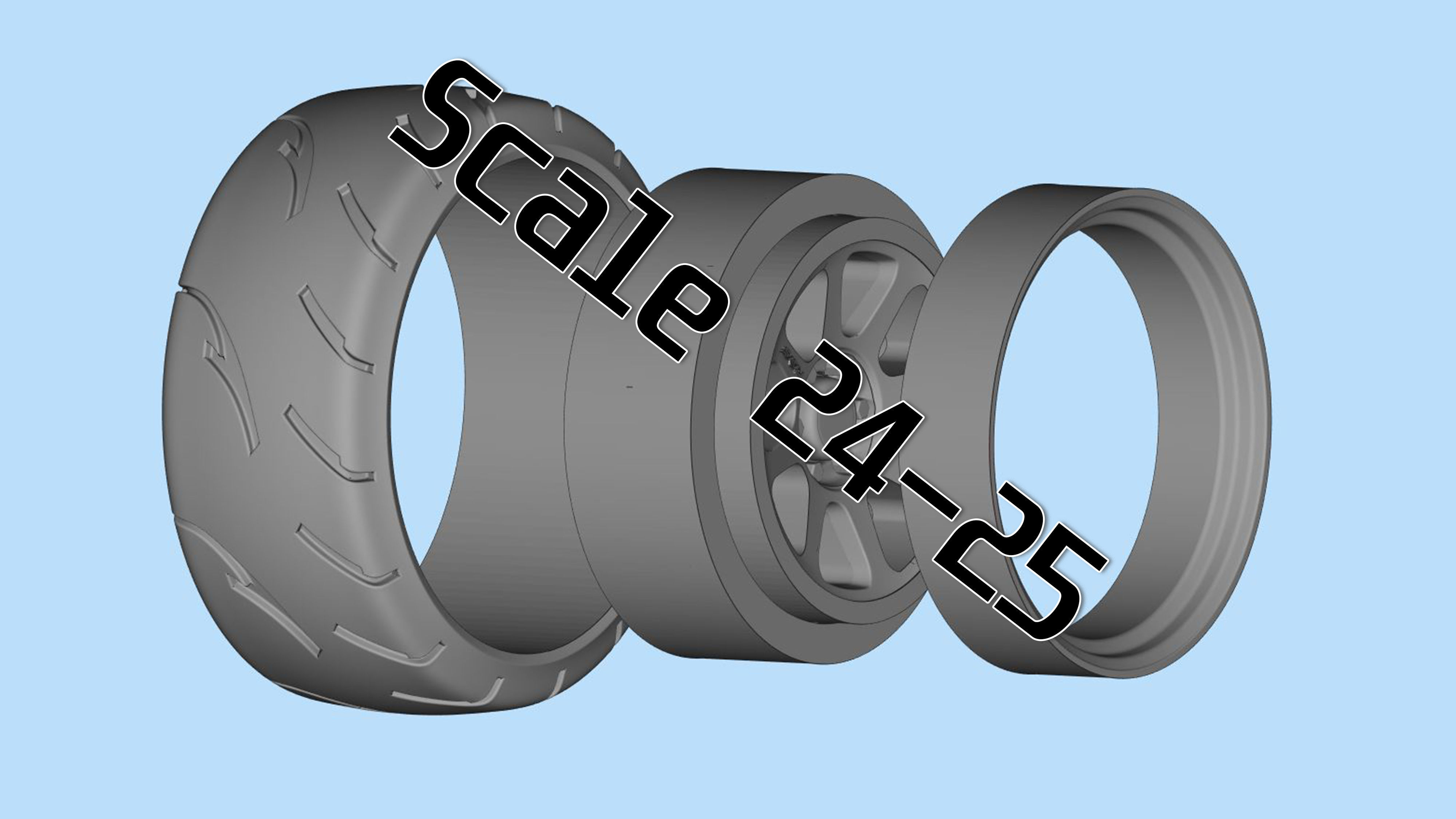 STL file 3d printing Tire Rims Wheel set for scale model cars 3D model ...