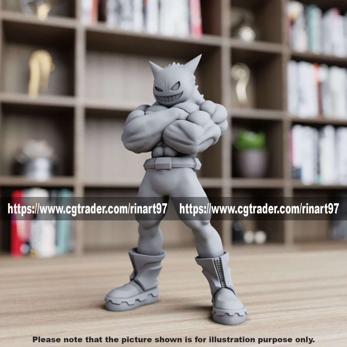 Muscular Gengar from Pokemon 3D model 3D printable | CGTrader