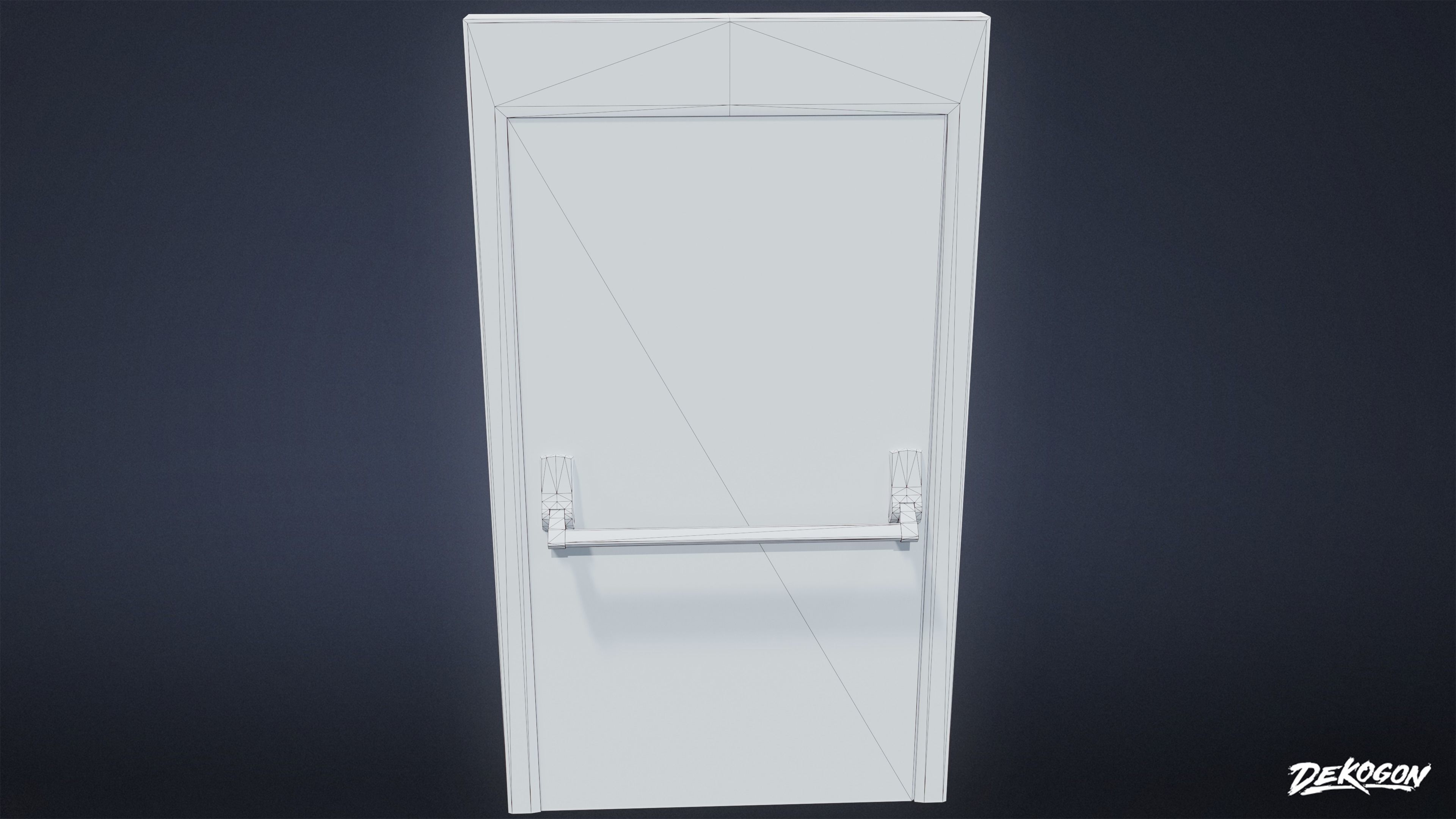 3D model HIGH SCHOOL CLASSROOM - Gym Door 02 - LOW POLY VR / AR / low ...