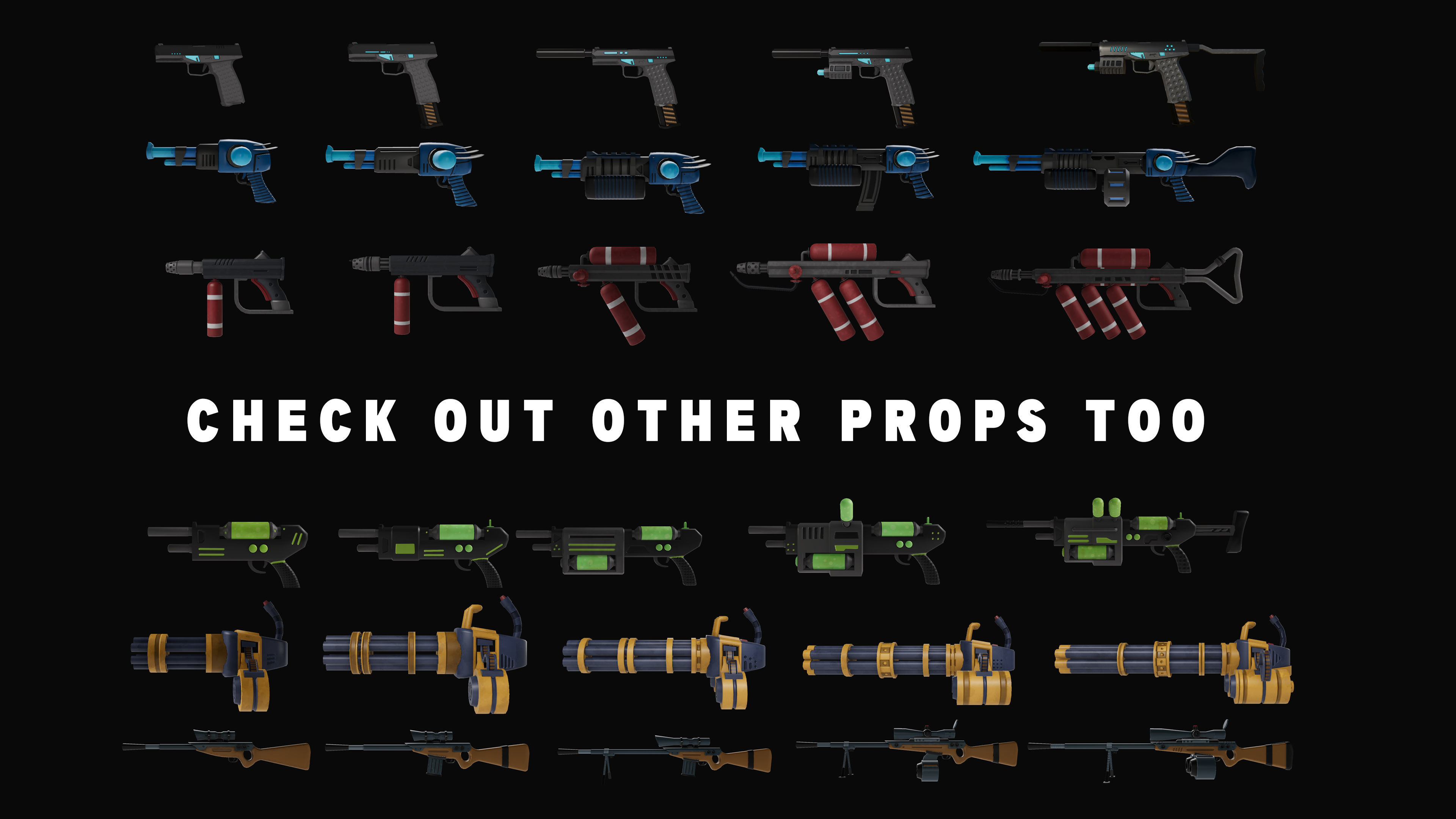 Stylized Sci-Fi Battle Poison Gun free VR / AR / low-poly 3D model ...