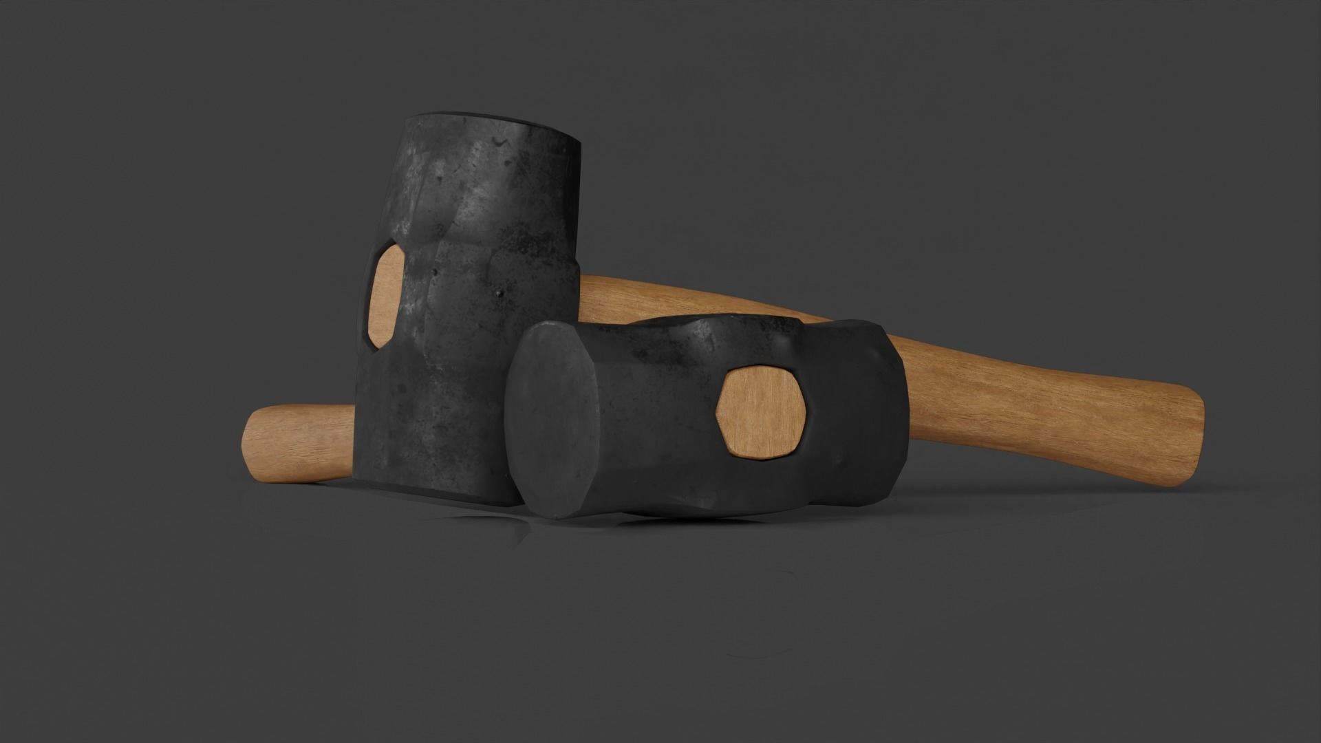 Sledge Hammer Lowpoly 3D model with PBR Low-poly 3D model free VR / AR ...