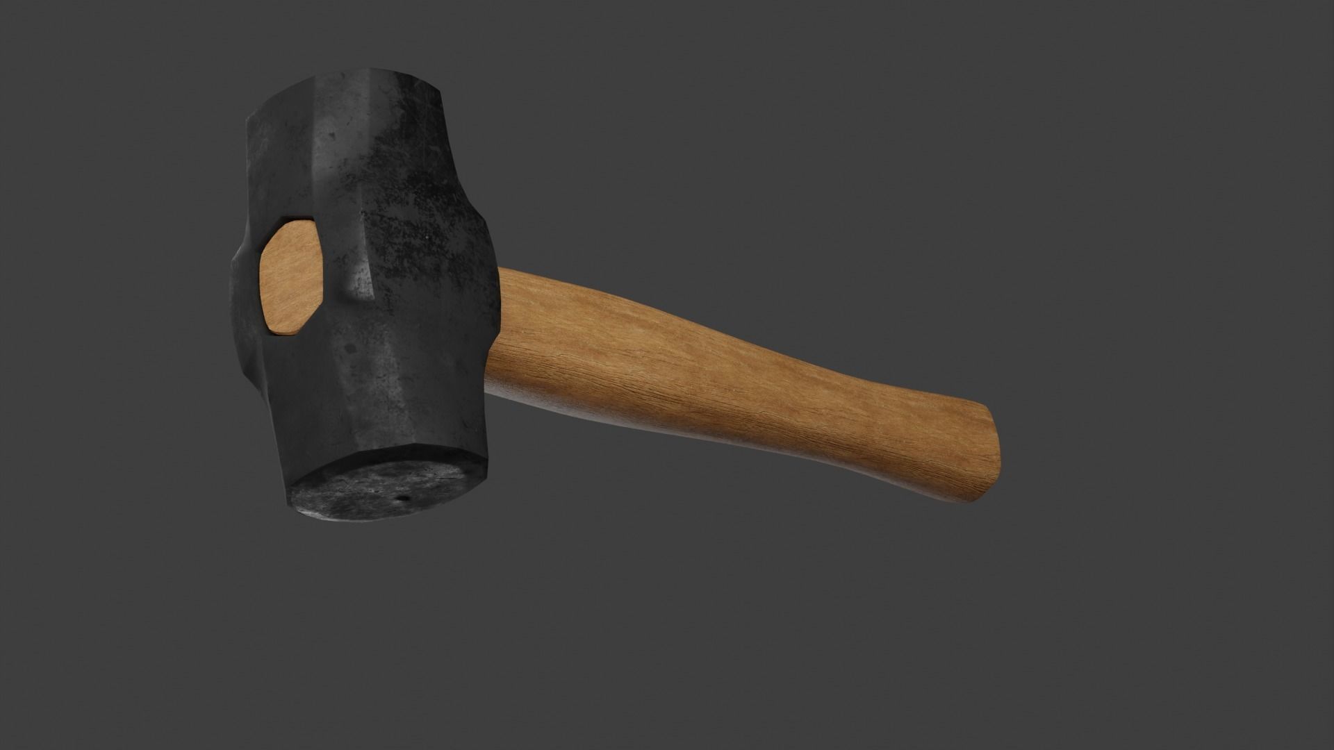 Sledge Hammer Lowpoly 3D model with PBR Low-poly 3D model free VR / AR ...