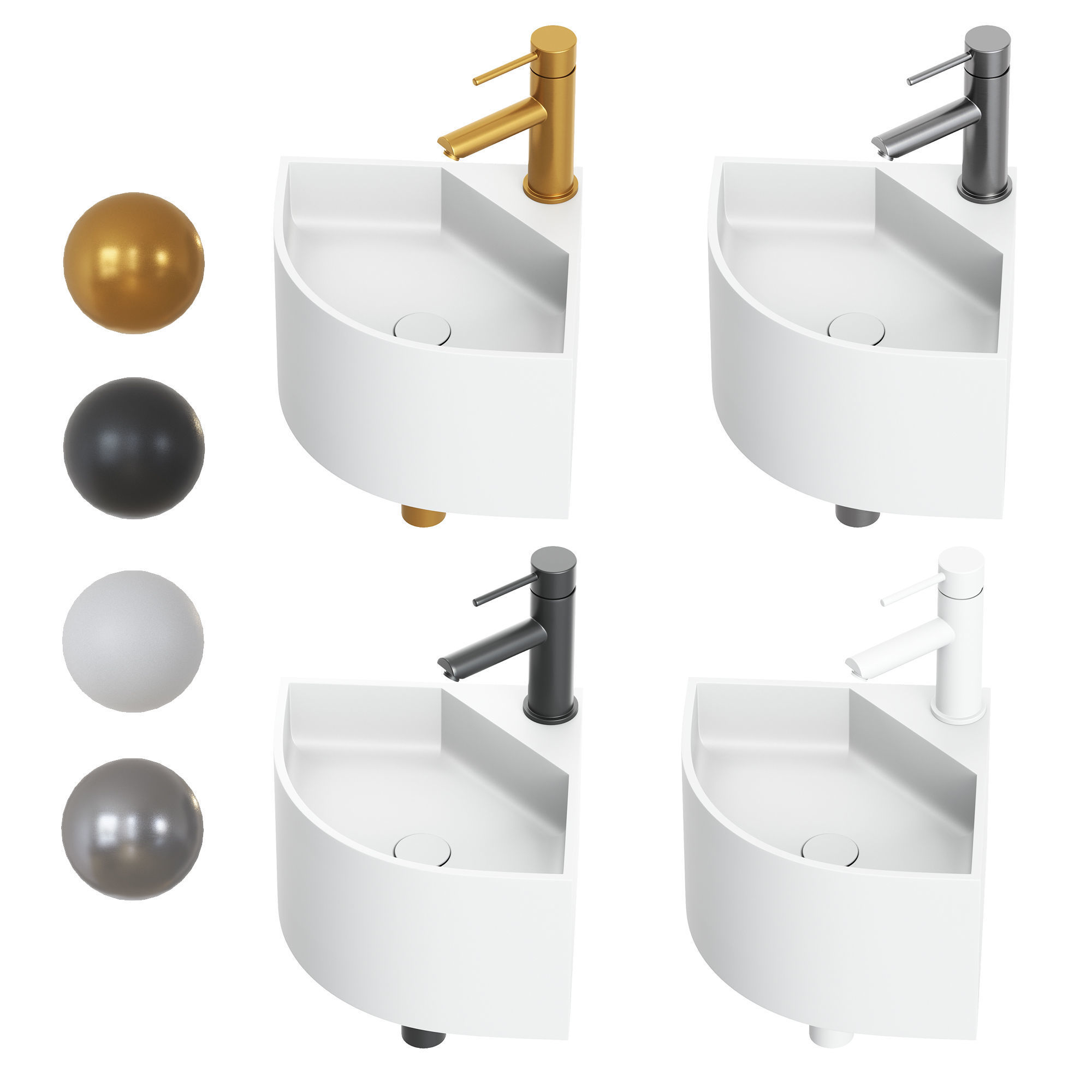 Elegant Corner Basin 3D model | CGTrader