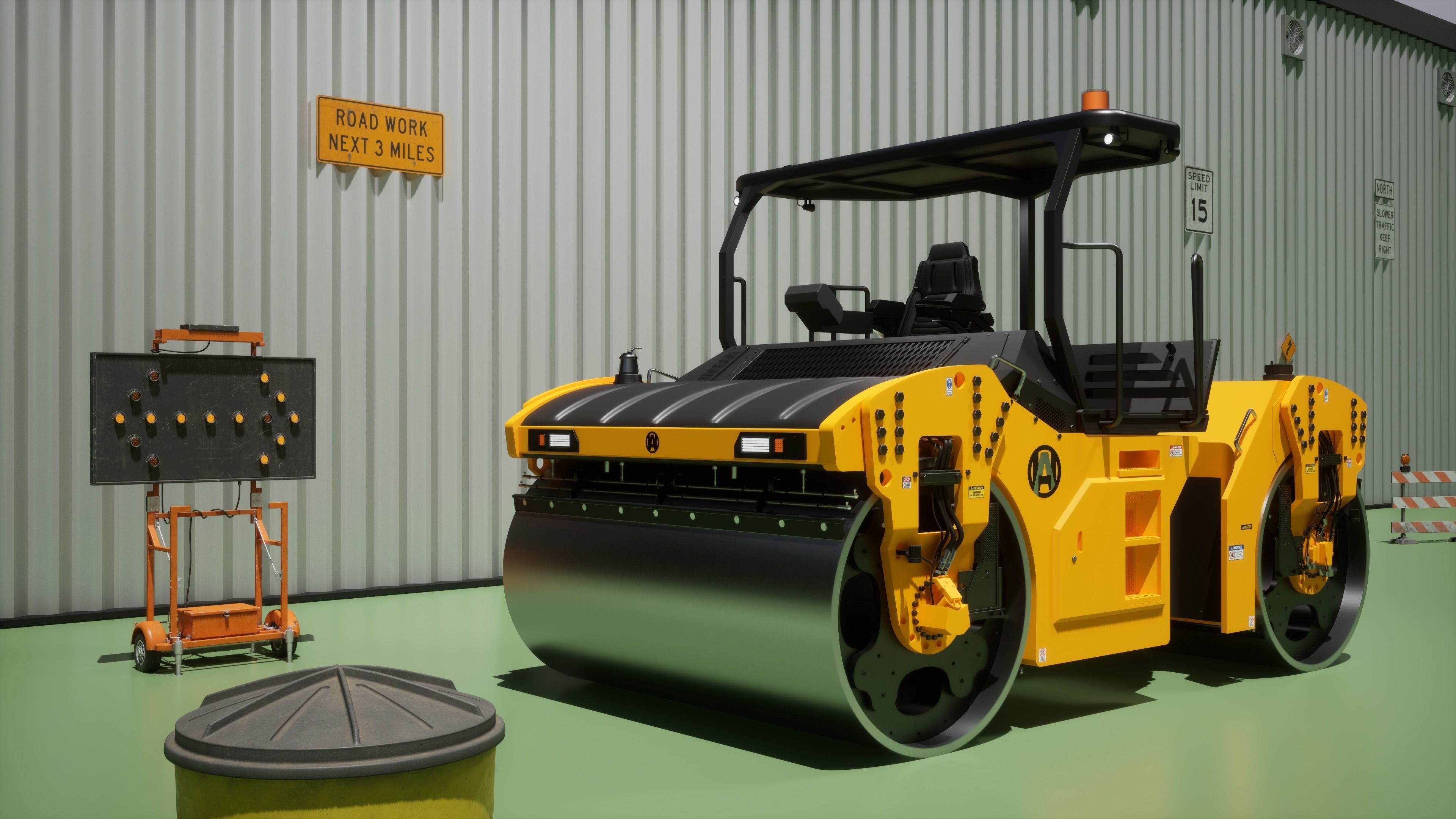ROAD ROLLER 3D model | CGTrader