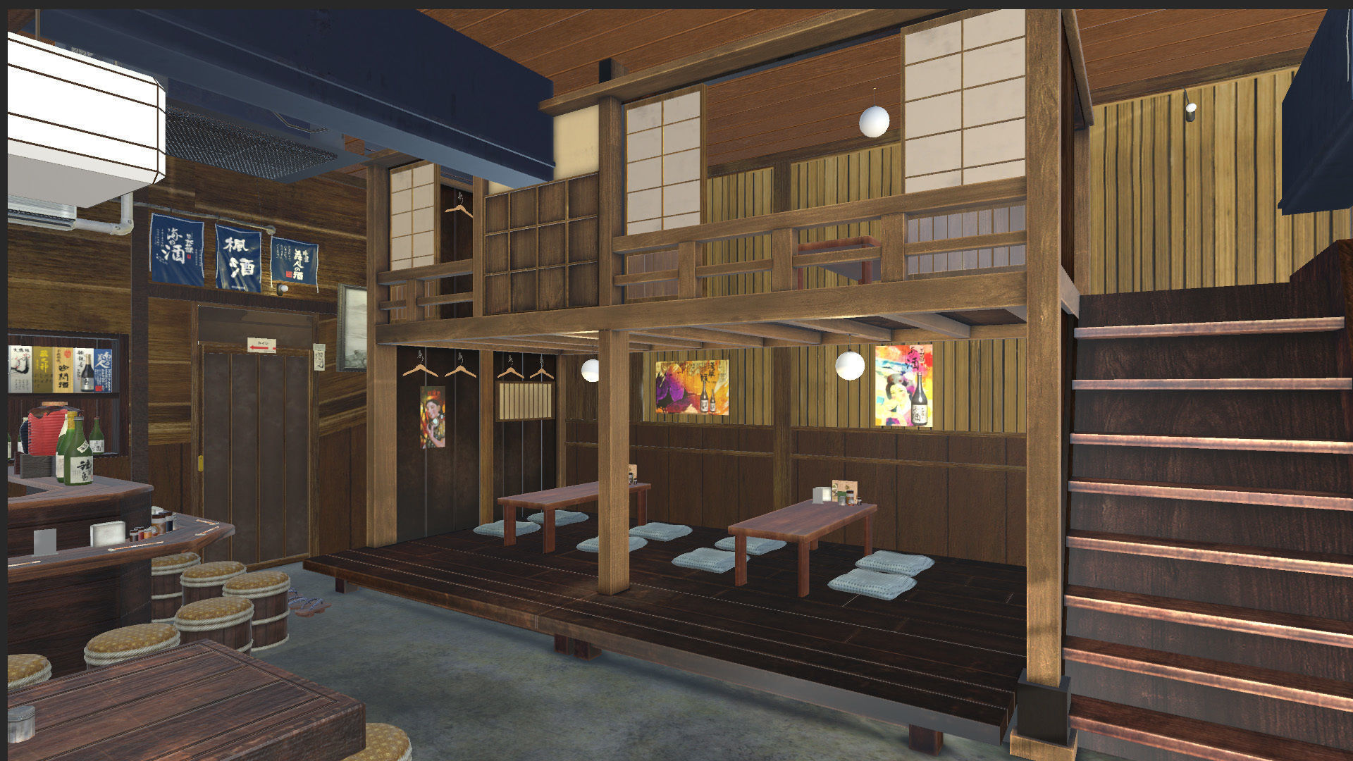 3D model Japanese Restaurant Izakaya 3D Model - Unity Ready VR / AR ...