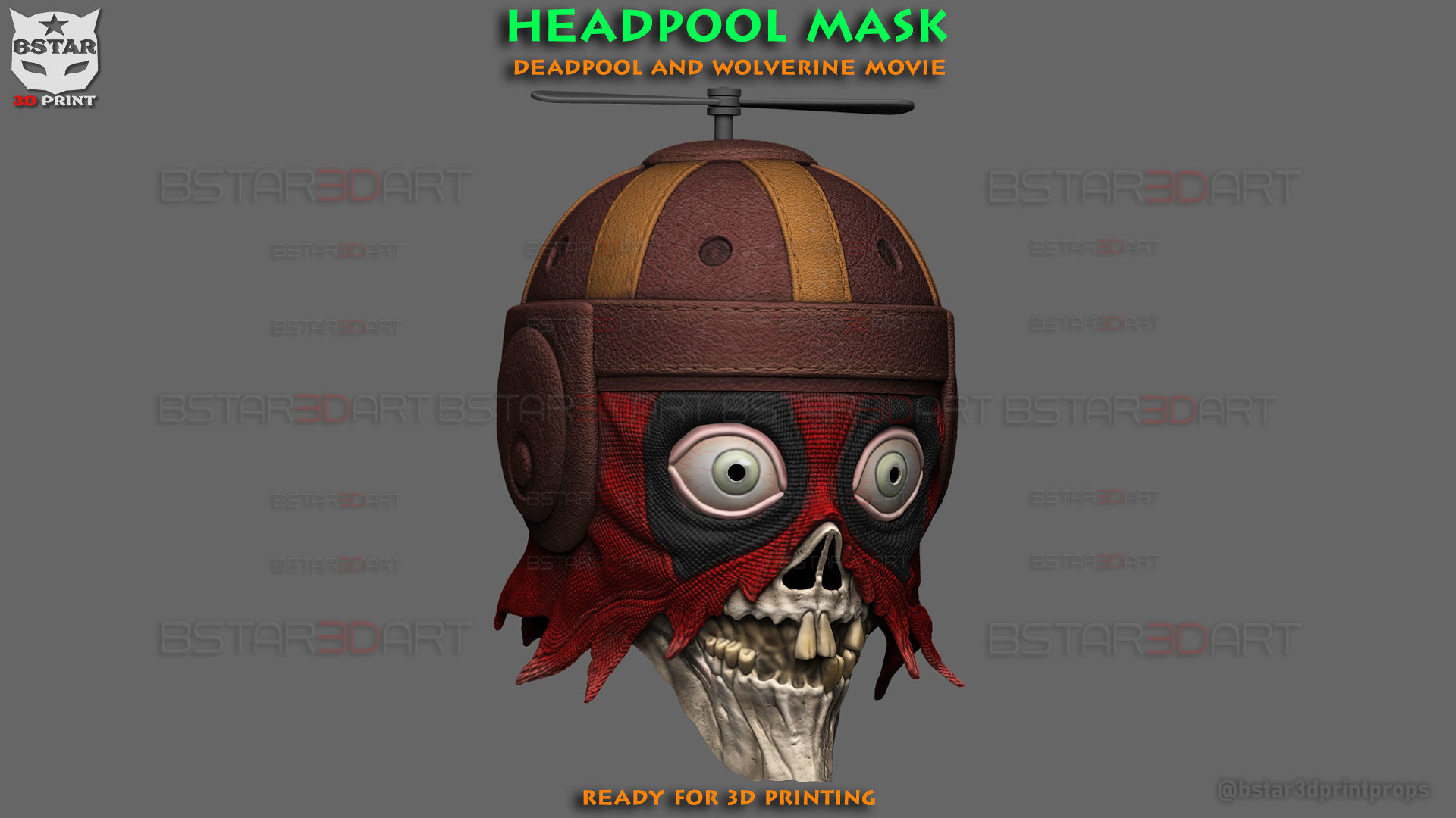 Headpool Mask - Deadpool and Wolverine movie - Marvel comic 3D model 3D ...