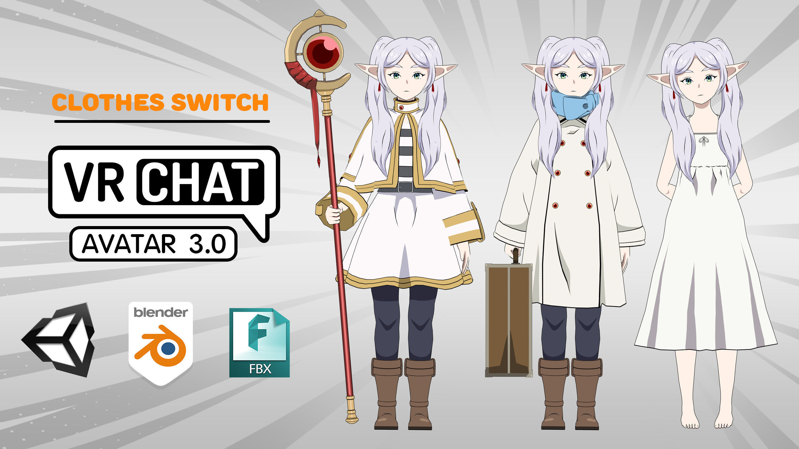 3D model Frieren VRChat Avatar - Sousou no Frieren VR / AR / low-poly ...