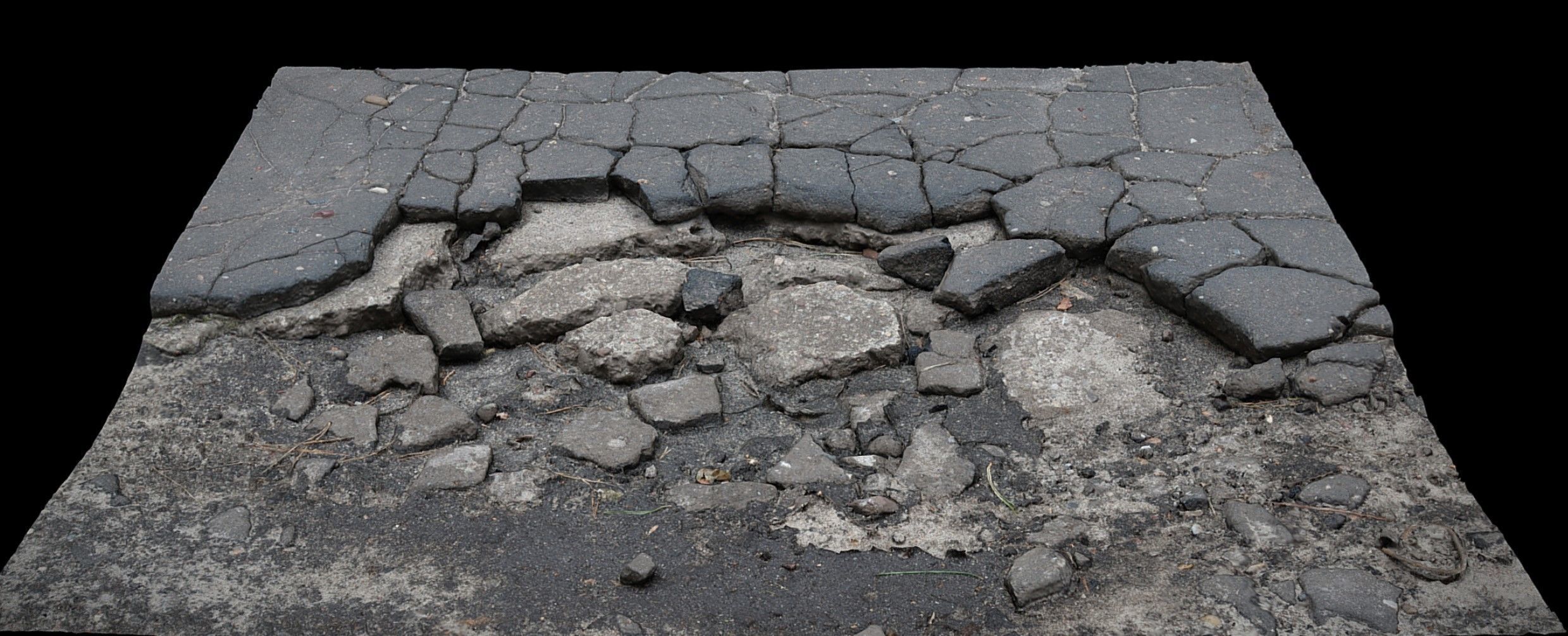 3D model asphalt destroyed road debris part1 photogrammetry VR / AR ...