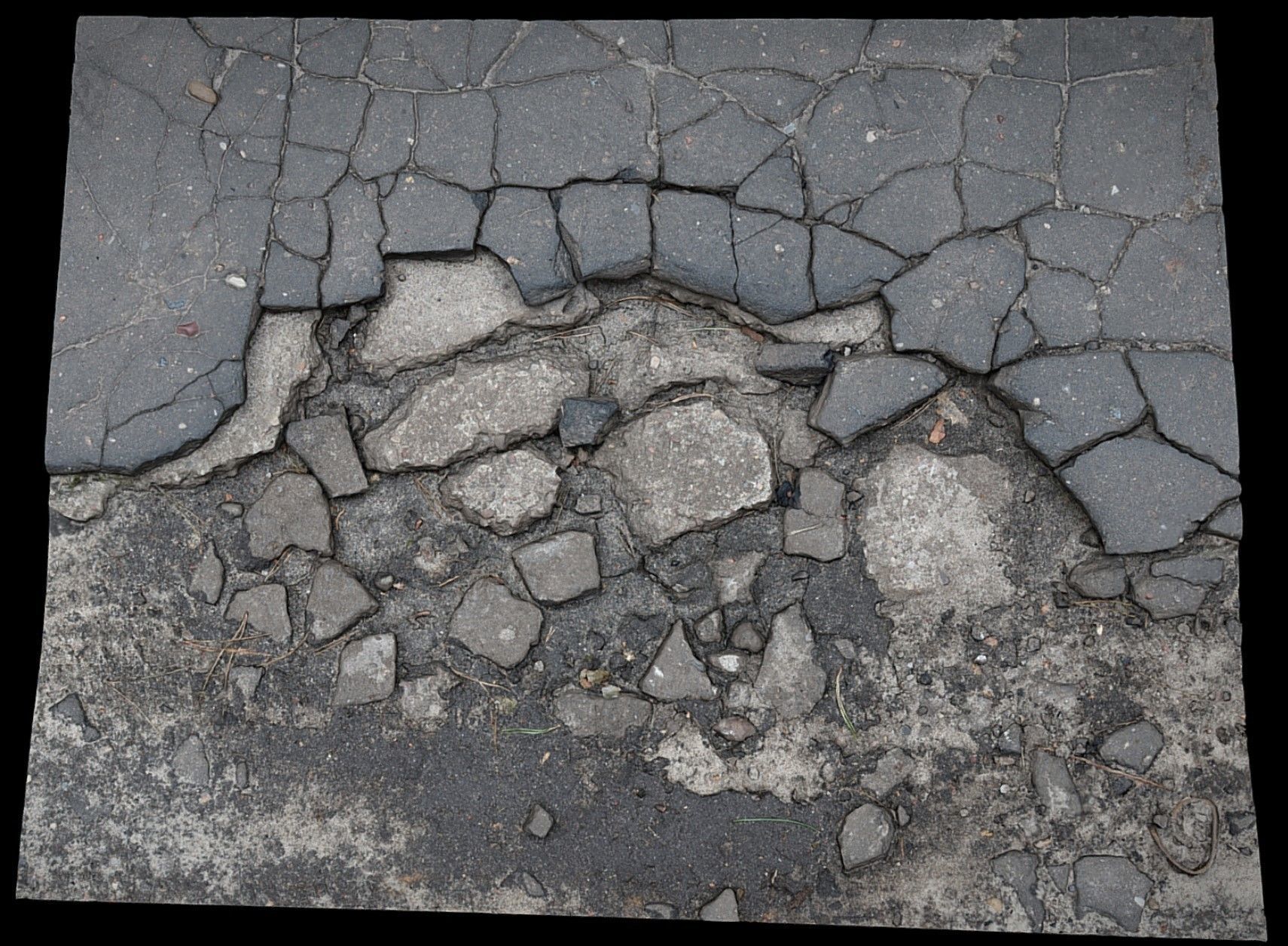 3D model asphalt destroyed road debris part1 photogrammetry VR / AR ...