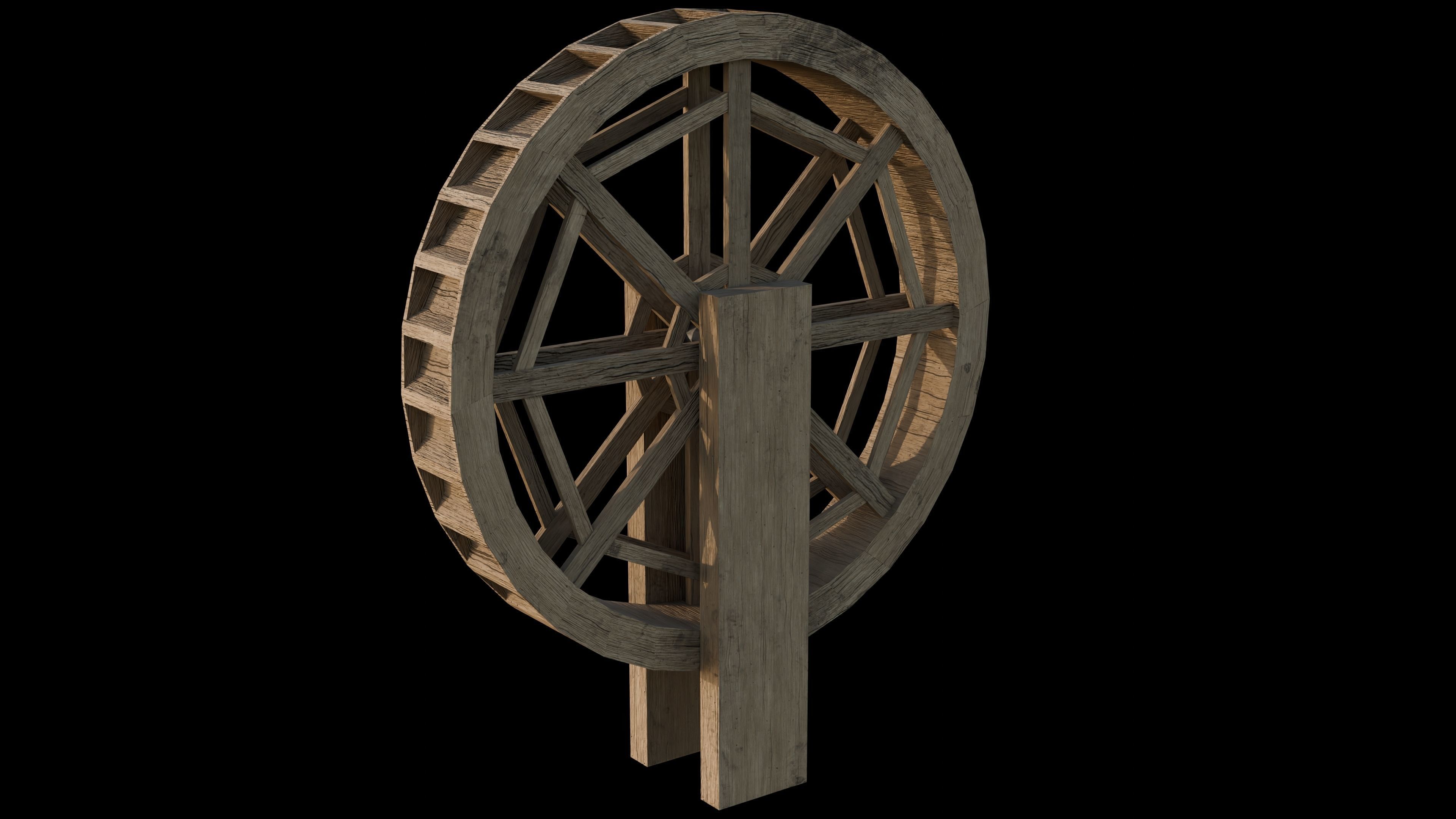 Wooden Waterwheel free 3D model | CGTrader