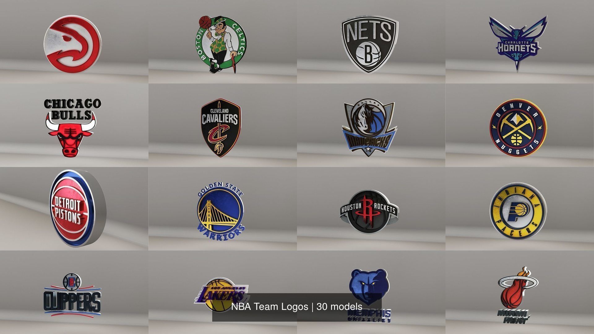 NBA Team Logos 3D Model Collection | CGTrader